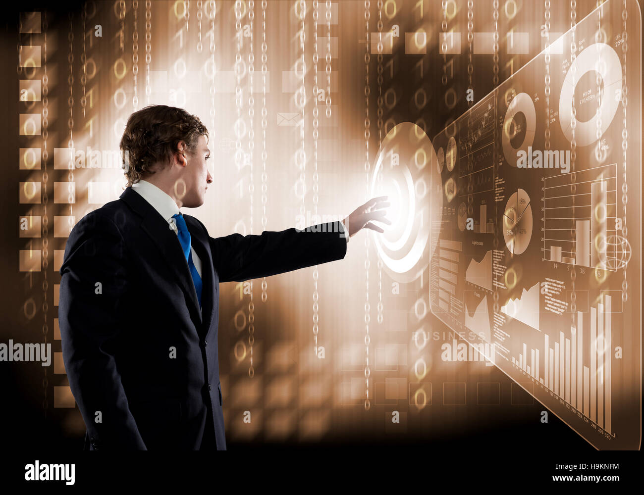 Businessman using modern technologies Stock Photo - Alamy