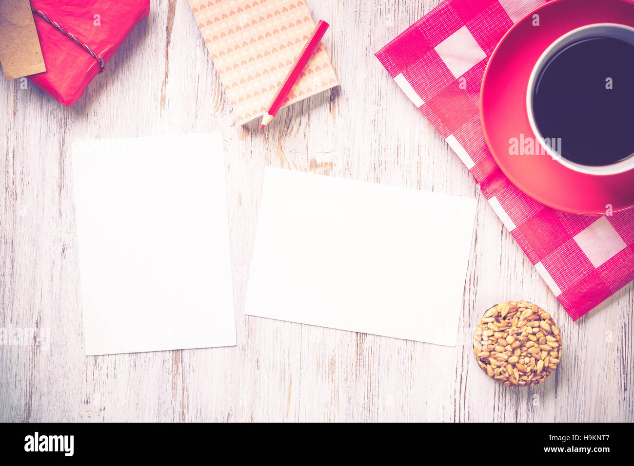 Coffee break with cookies Stock Photo - Alamy