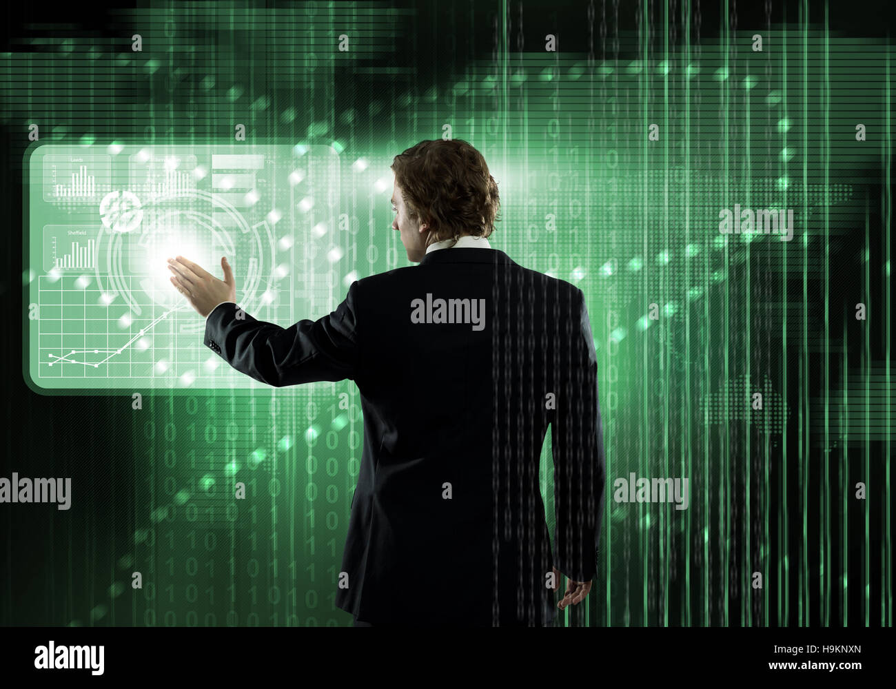 Businessman using modern technologies Stock Photo - Alamy