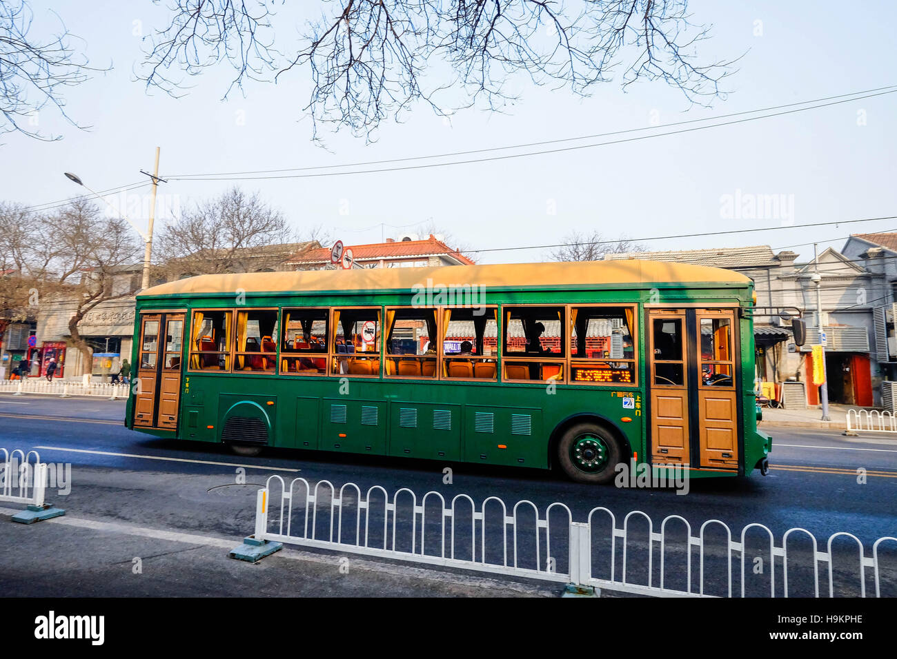 Bus in beijing china on the road Stock Photo - Alamy
