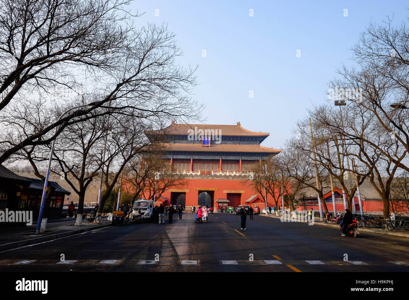 a scenery at Beijing China during winter. An architecture at the ...