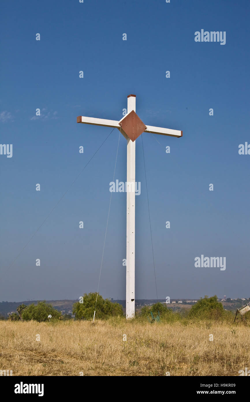 Large Cross on the grounds of Mission San Luis Rey in Oceanside, CA US ...