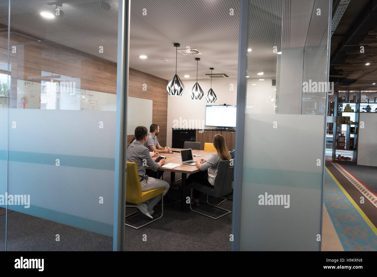 startup business team brainstorming on meeting working on laptop and ...