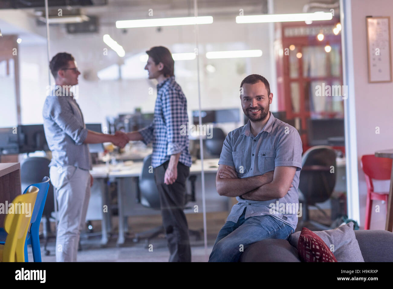 start up business team portrait at modern office interior Stock Photo ...