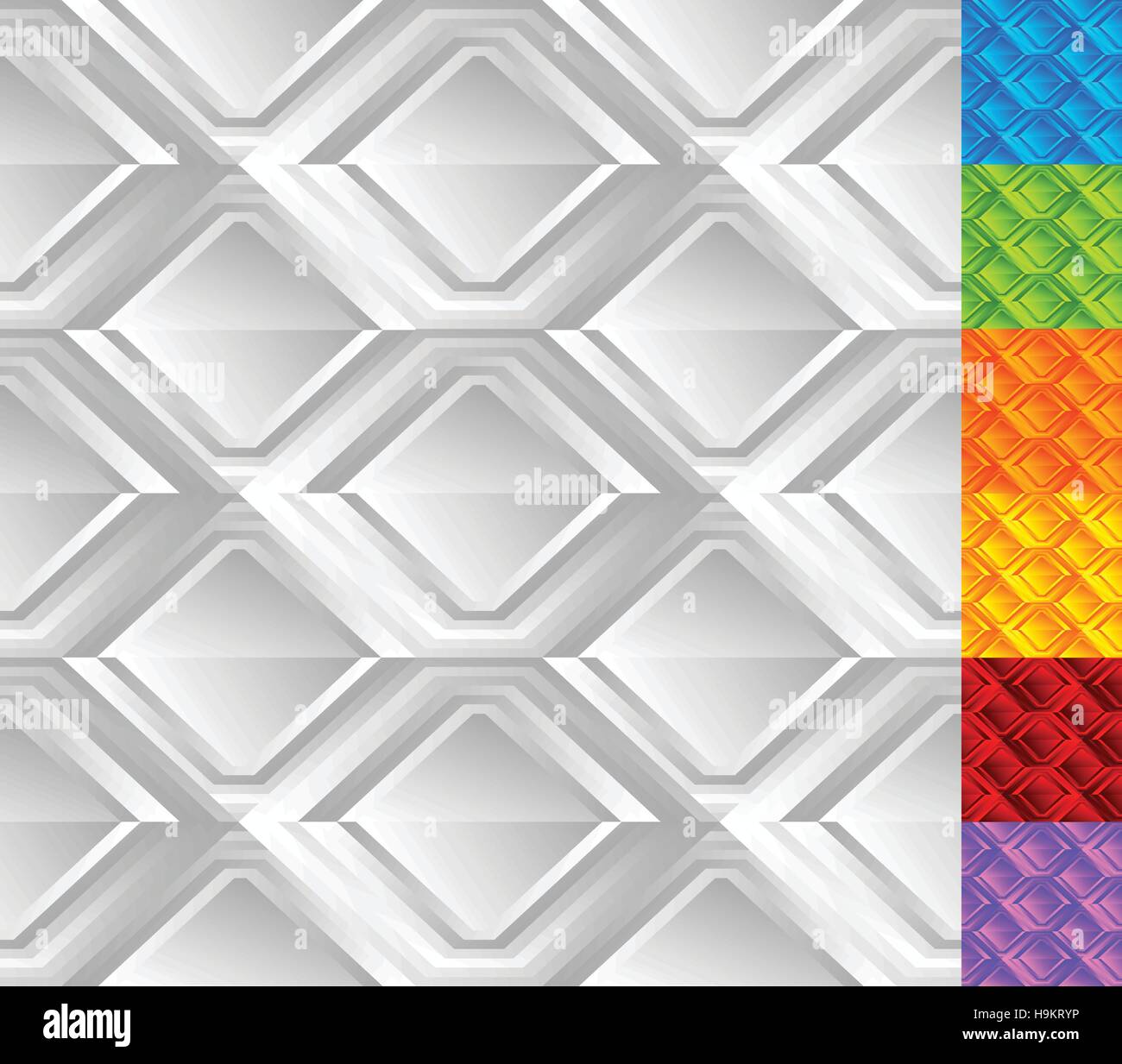 Set of rhombus pattern in 7 color. Monochrome geometric pattern set ...