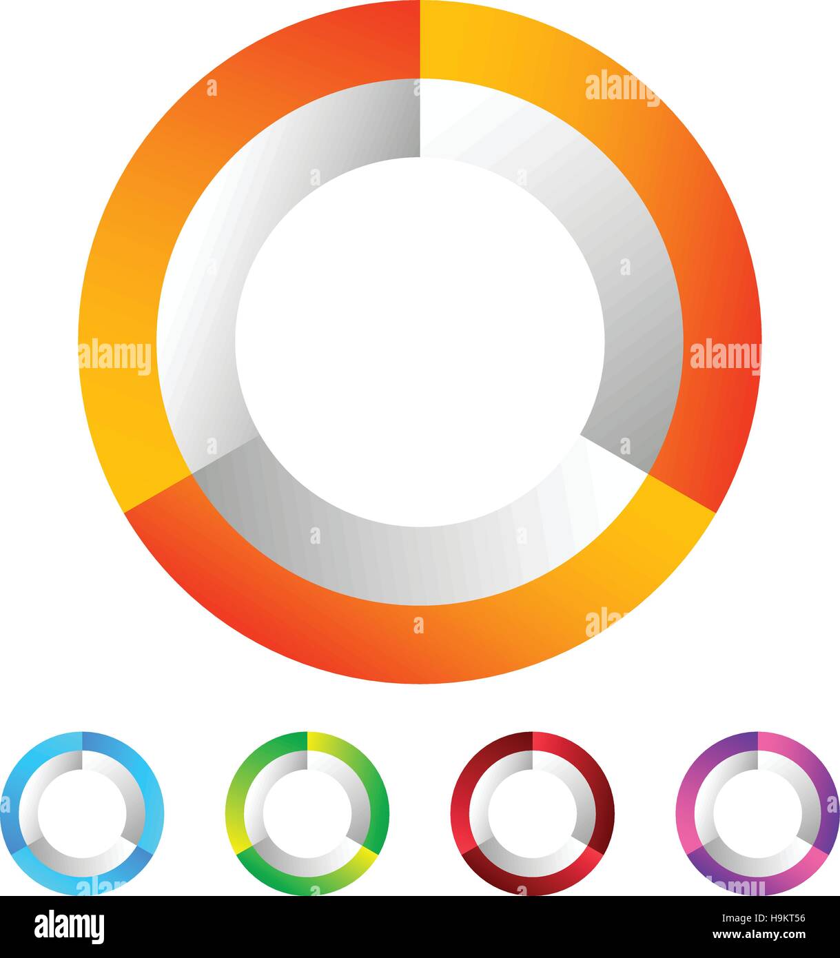 Segmented circle generic abstract icon, circular geometric logo in 4 colors Stock Vector Image ...