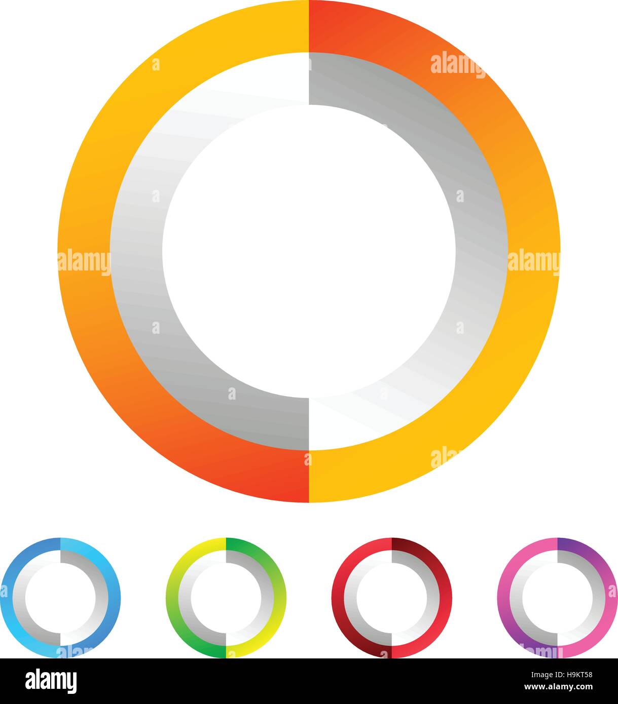 Segmented circle generic abstract icon, circular geometric logo in 4 ...