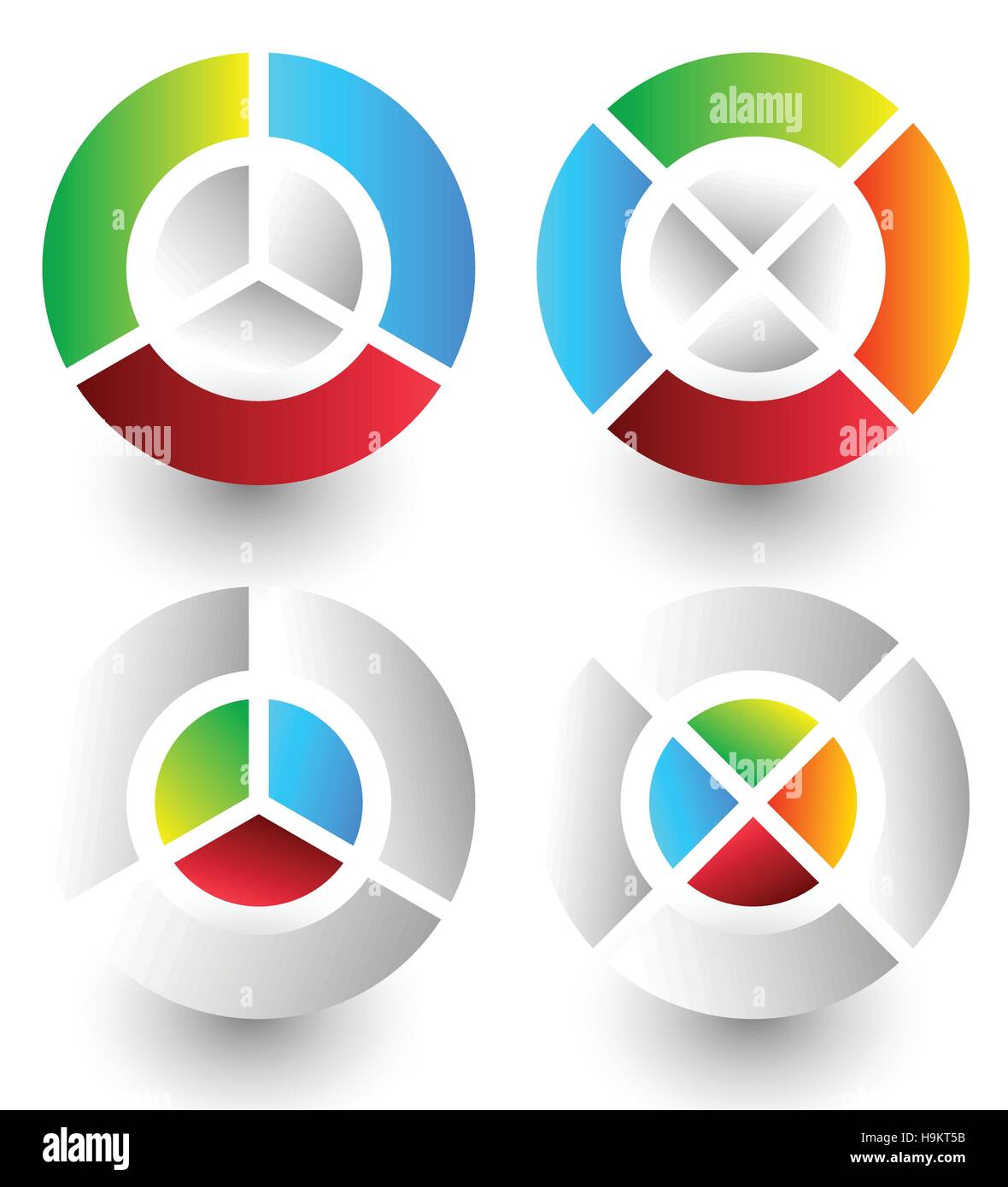 Pie chart, pie graph icons. Analytics, diagnostics, infographic icons ...
