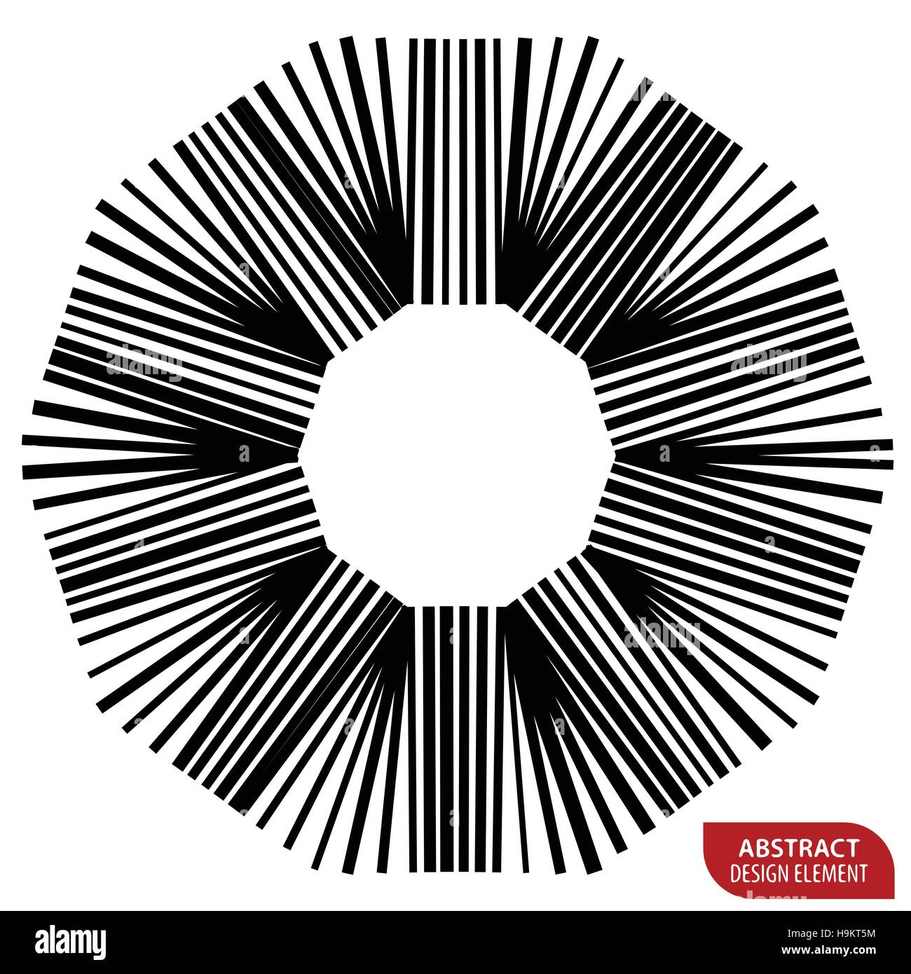 Geometric element made of lines. Abstract monochrome shape isolated on ...
