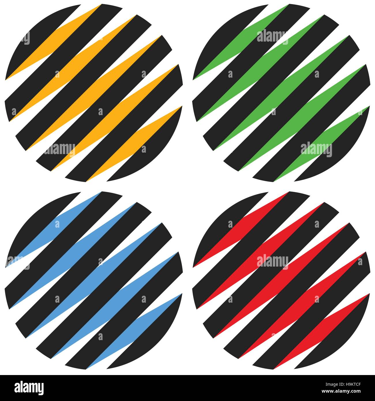 Striped 3d spheres, orbs. Sphere icons, abstract sphere logos Stock ...