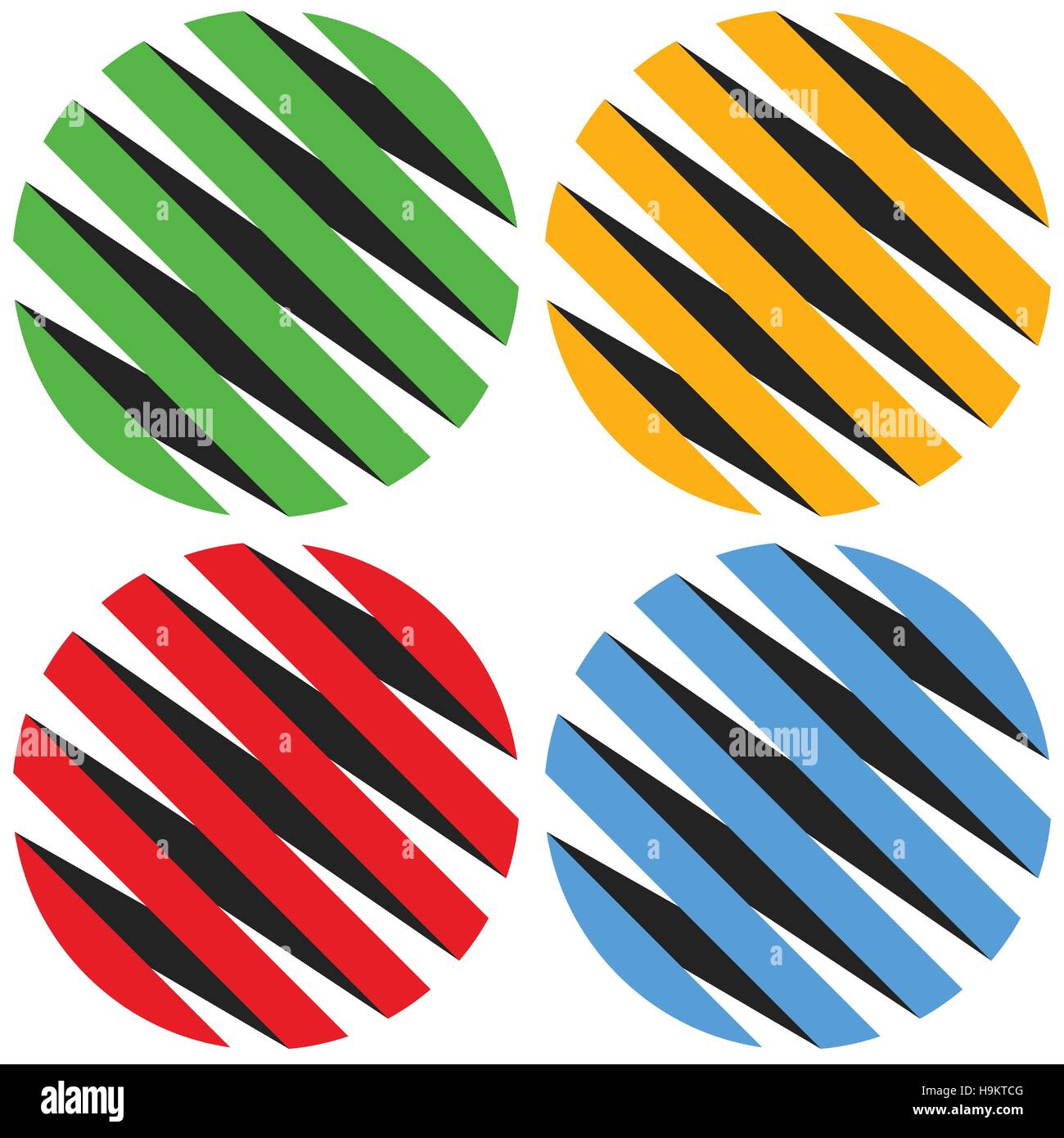 Striped 3d spheres, orbs. Sphere icons, abstract sphere logos Stock ...