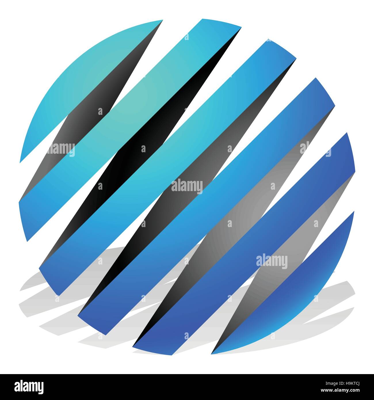 Striped 3d spheres, orbs. Sphere icons, abstract sphere logos Stock ...