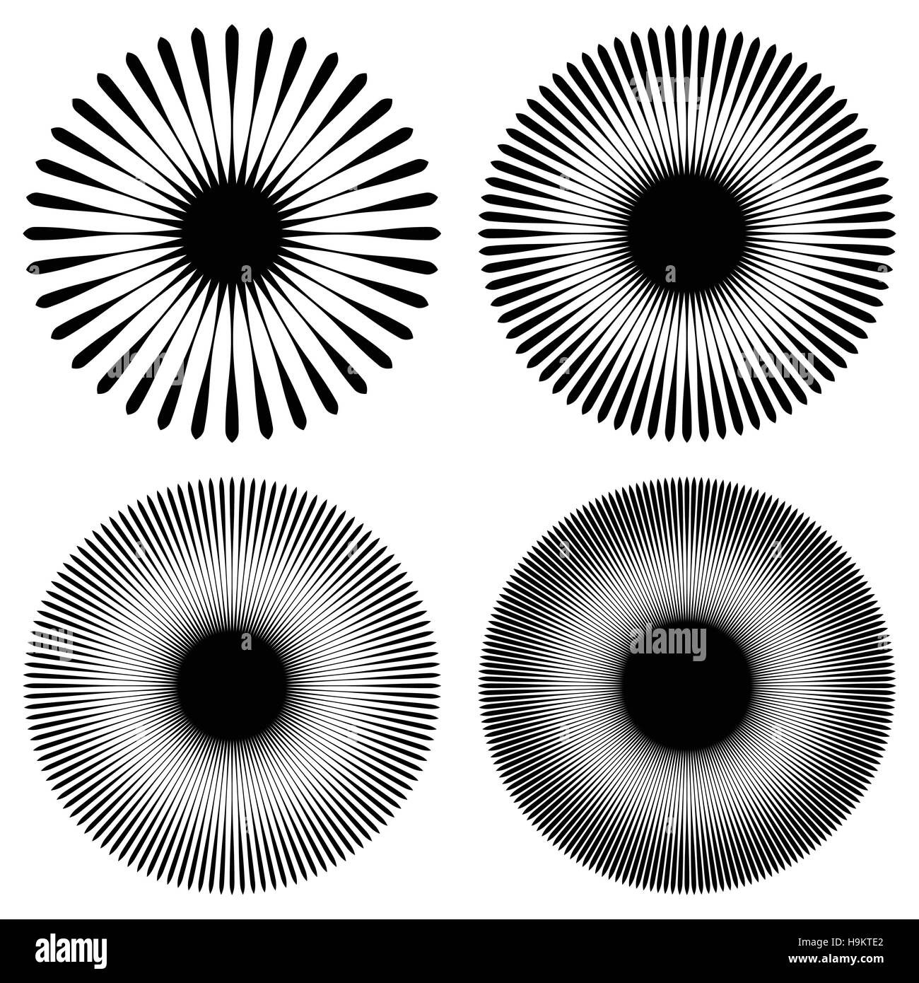 Radial lines, rays, beams circular pattern. Sunburst, starburst with ...