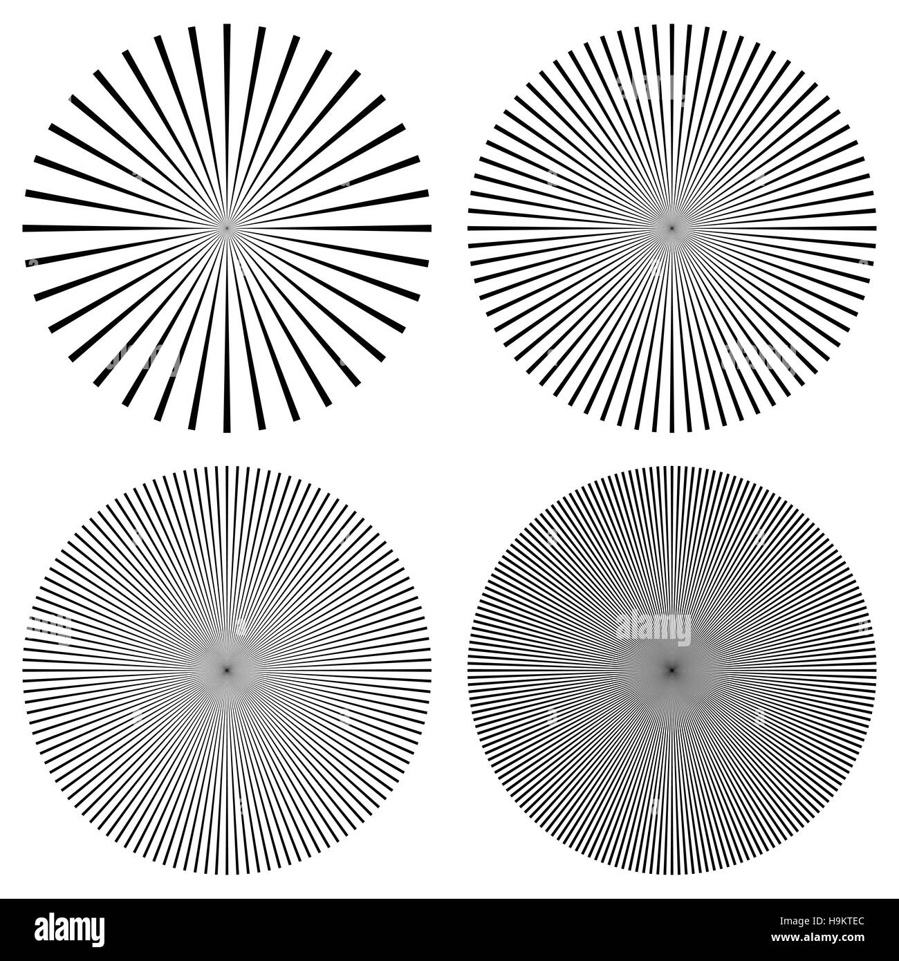 Radial lines, rays, beams circular pattern. Sunburst, starburst with ...