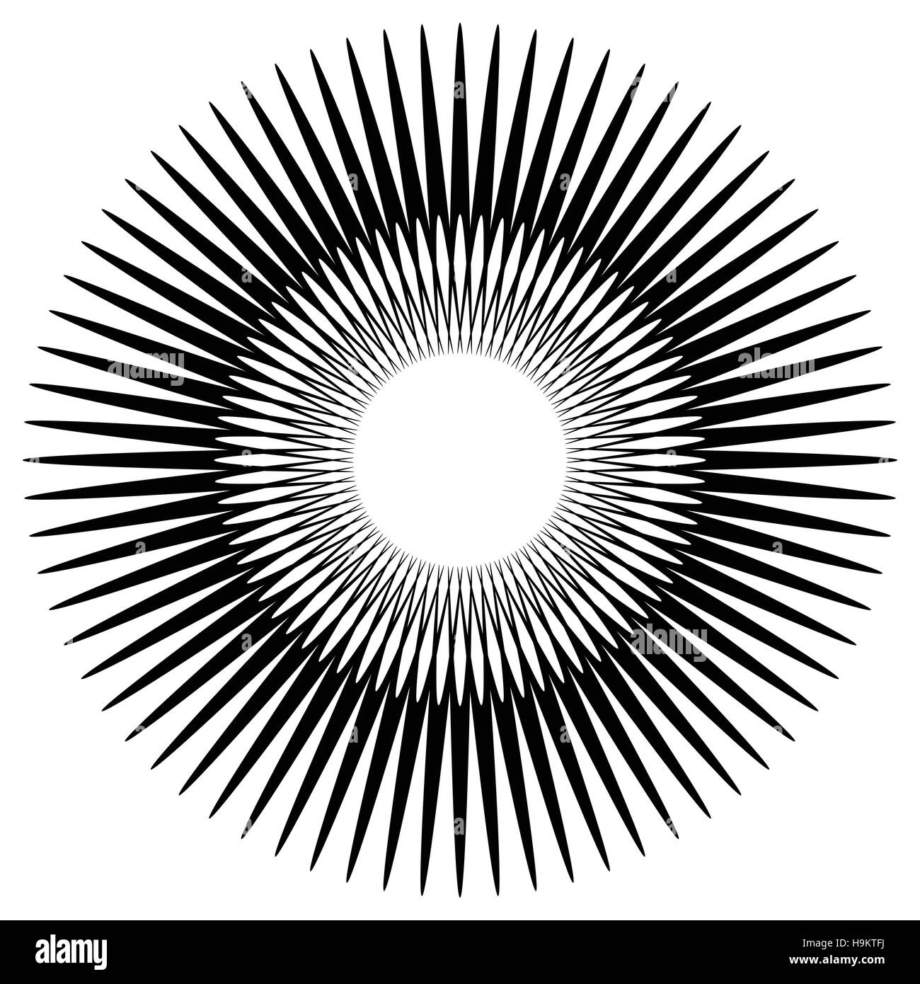 Abstract circular element, radial lines shape. Geometric element Stock ...