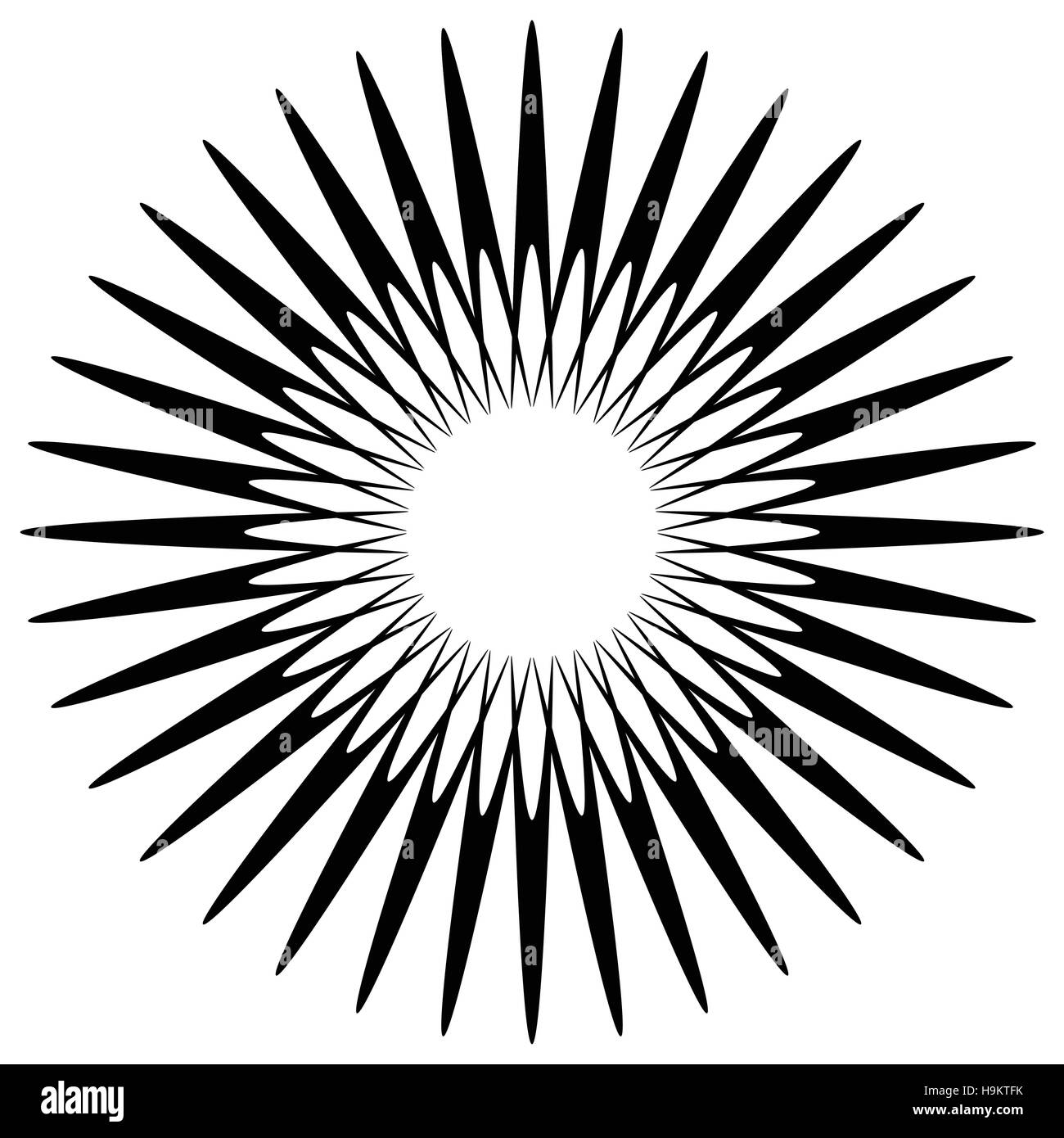 Abstract circular element, radial lines shape. Geometric element Stock ...