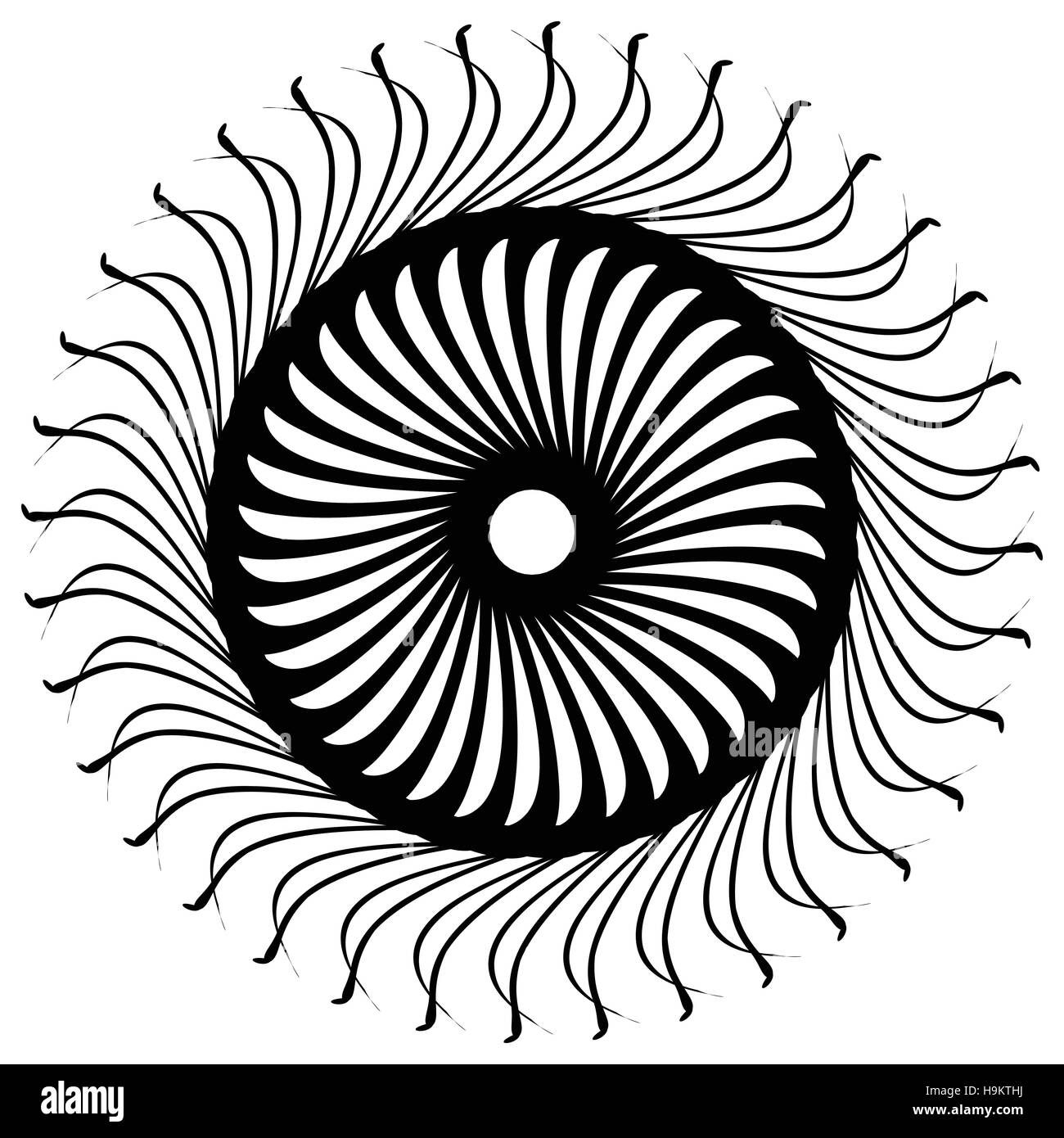 Abstract circular element, radial lines shape. Geometric element Stock ...