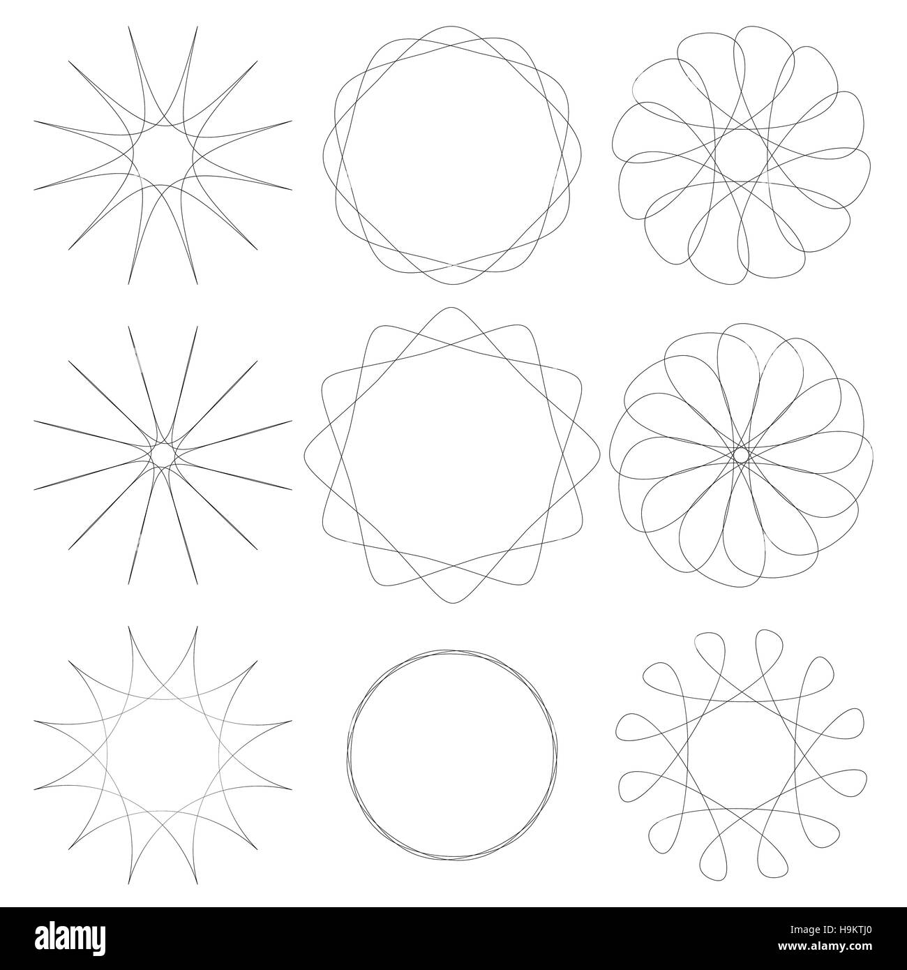 Abstract circular element, radial lines shape. Geometric element Stock ...