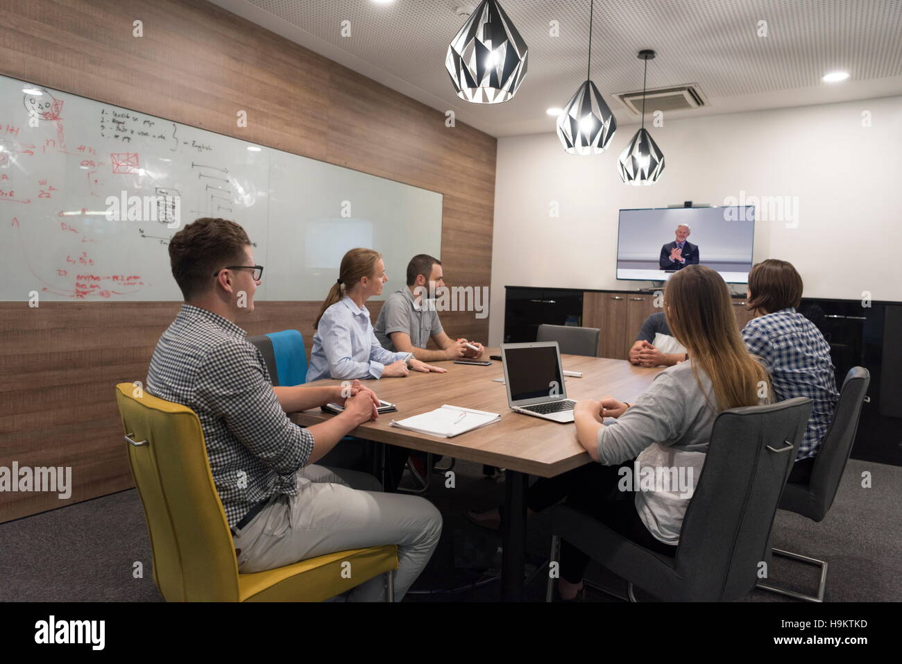 startup business, young creative people group brainstorming on meeting ...