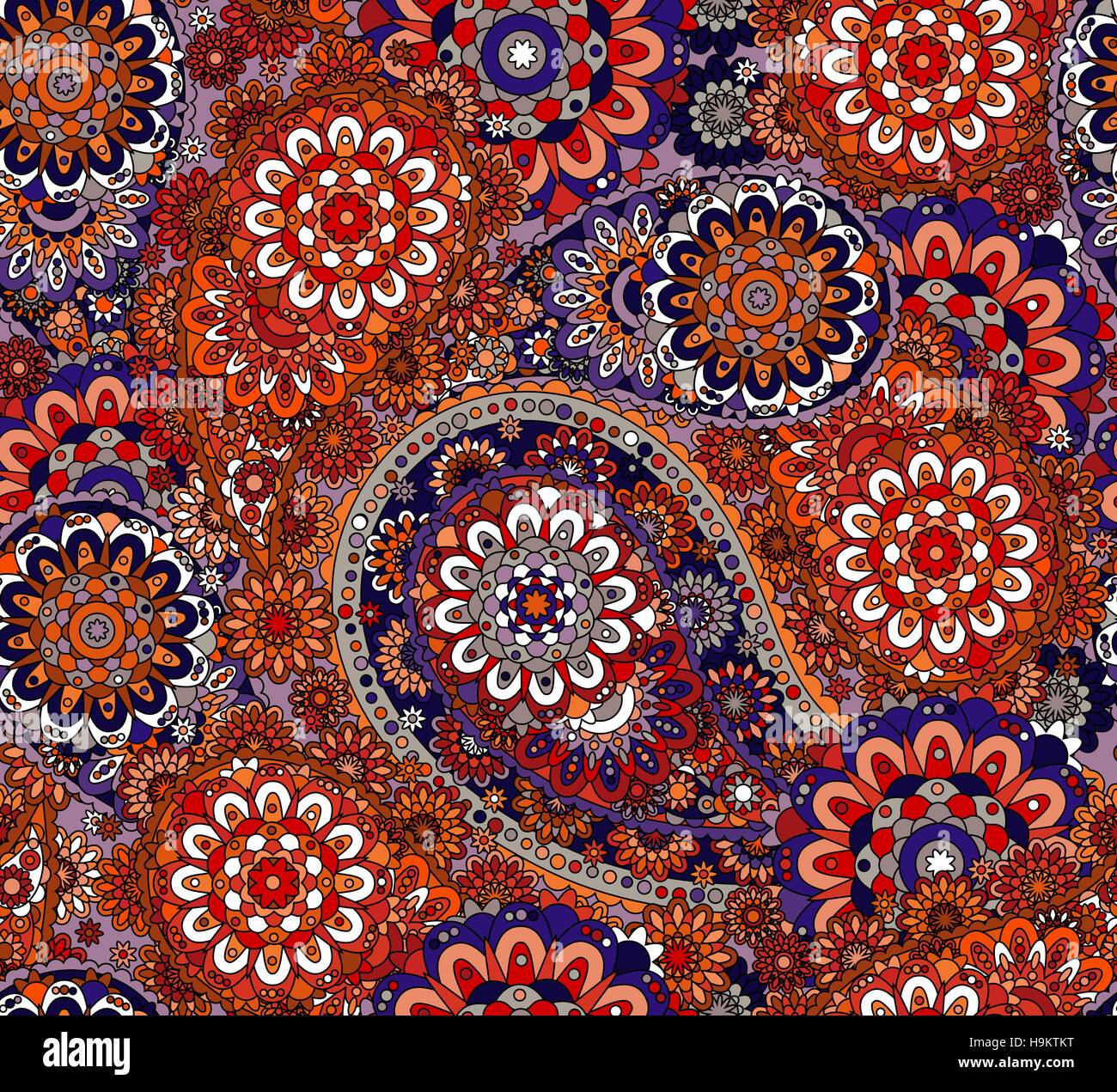 Seamless pattern based on traditional Asian elements Paisley Stock ...