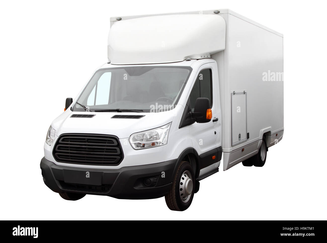 Modern white van for transportation of goods Stock Photo - Alamy