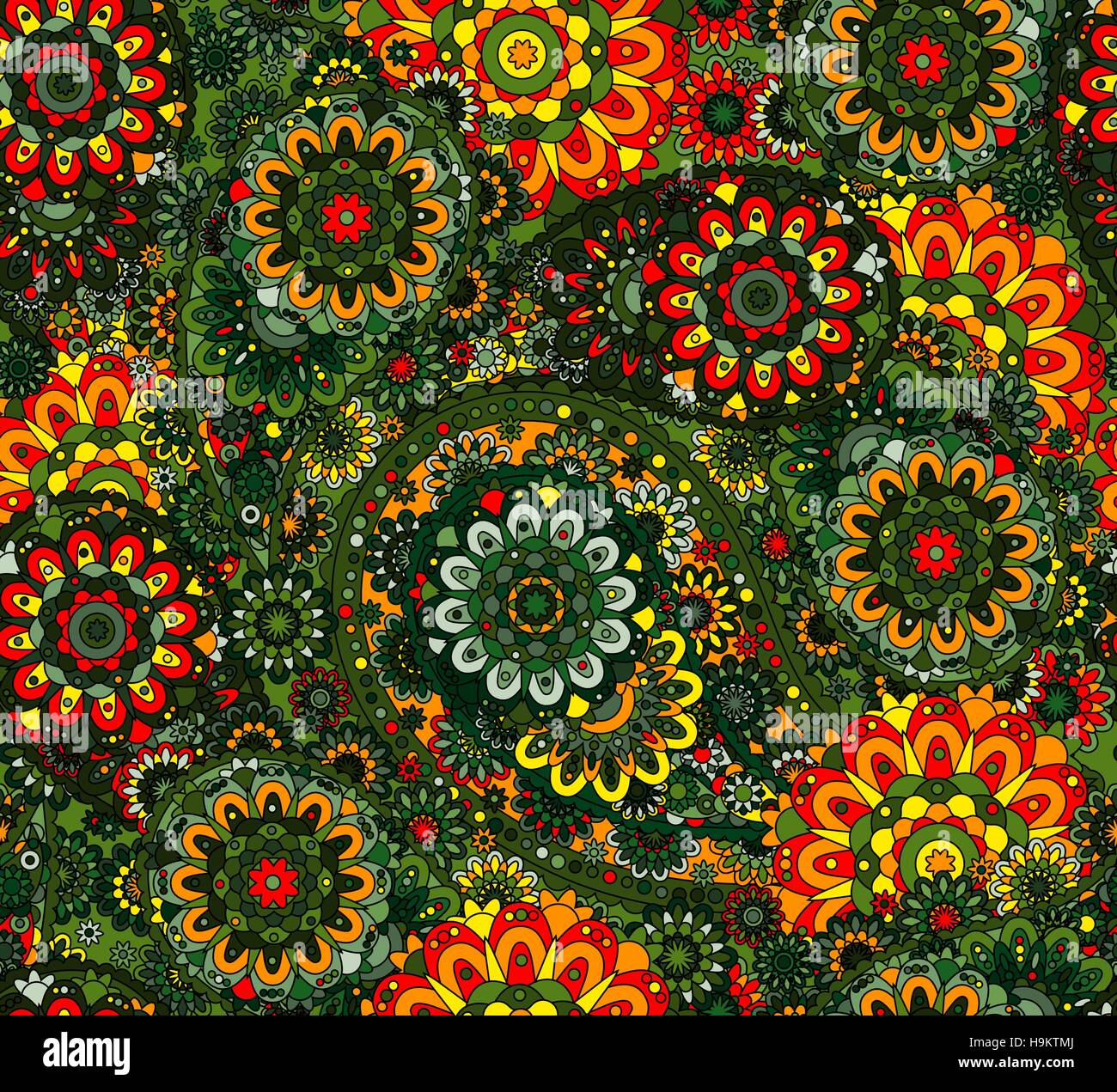 Seamless pattern based on traditional Asian elements Paisley Stock ...