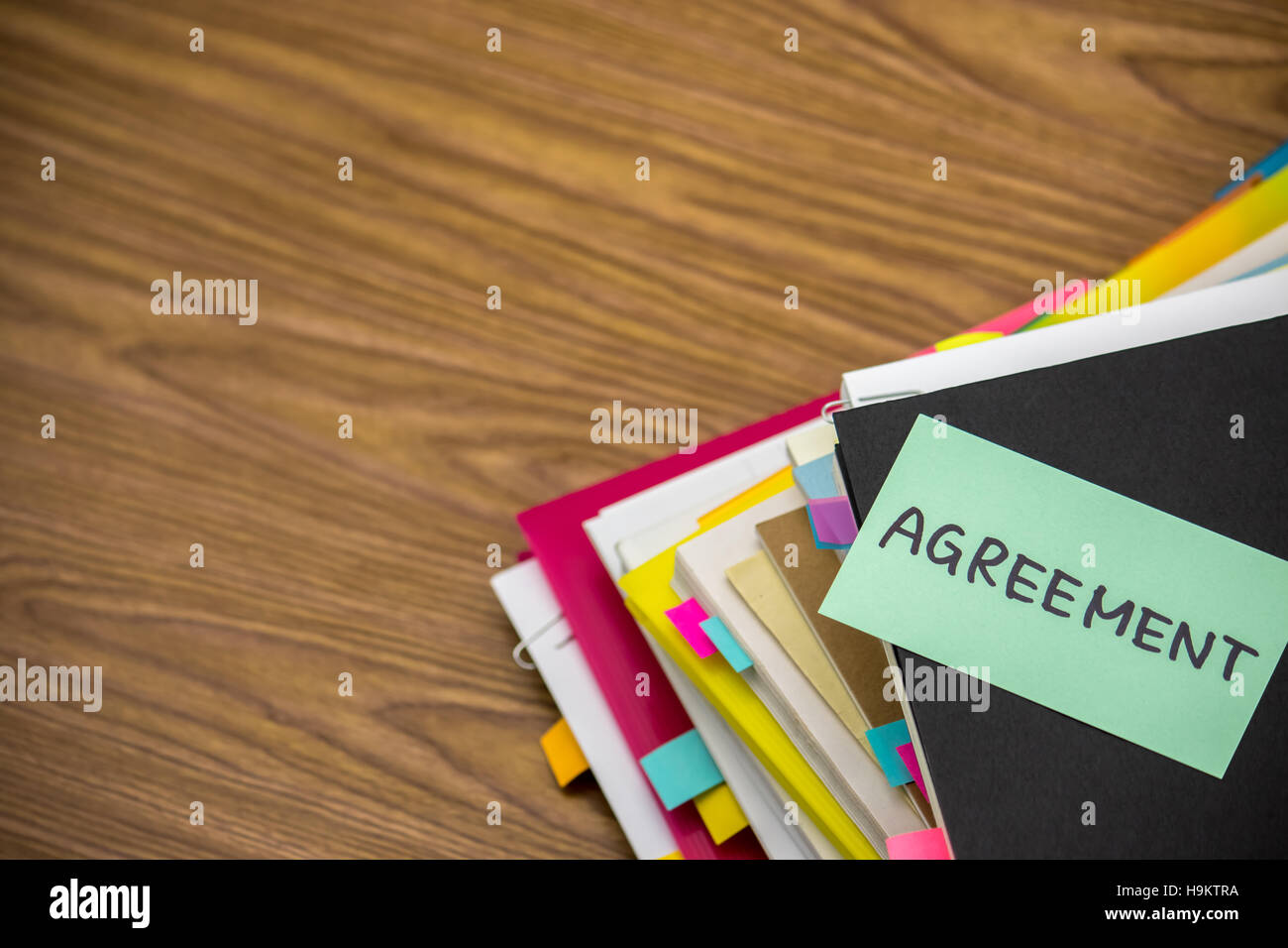 Agreement; The Pile of Business Documents on the Desk Stock Photo - Alamy
