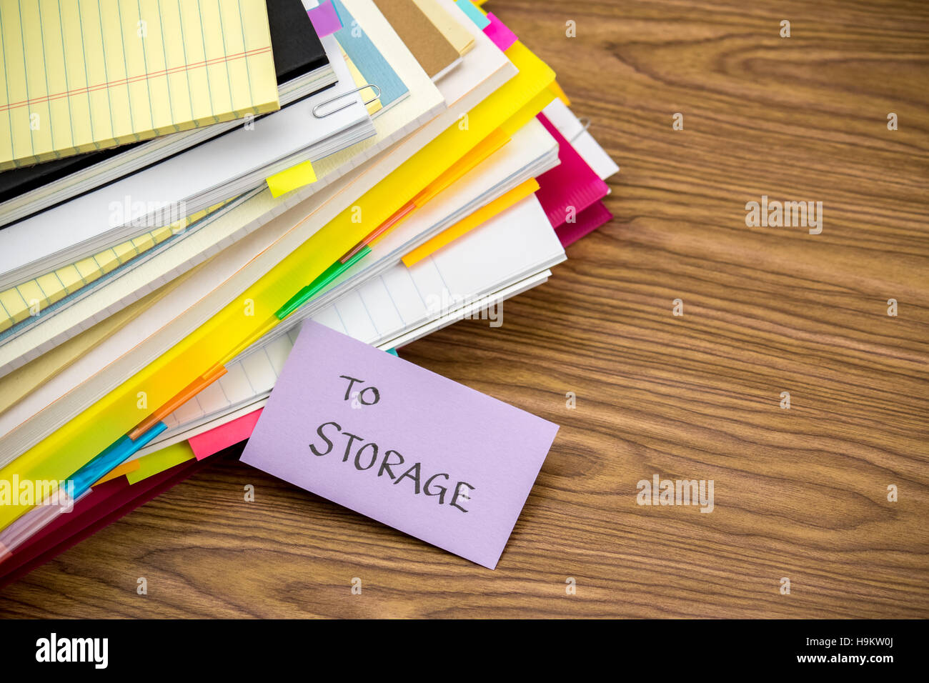 To Storage; The Pile of Business Documents on the Desk Stock Photo - Alamy