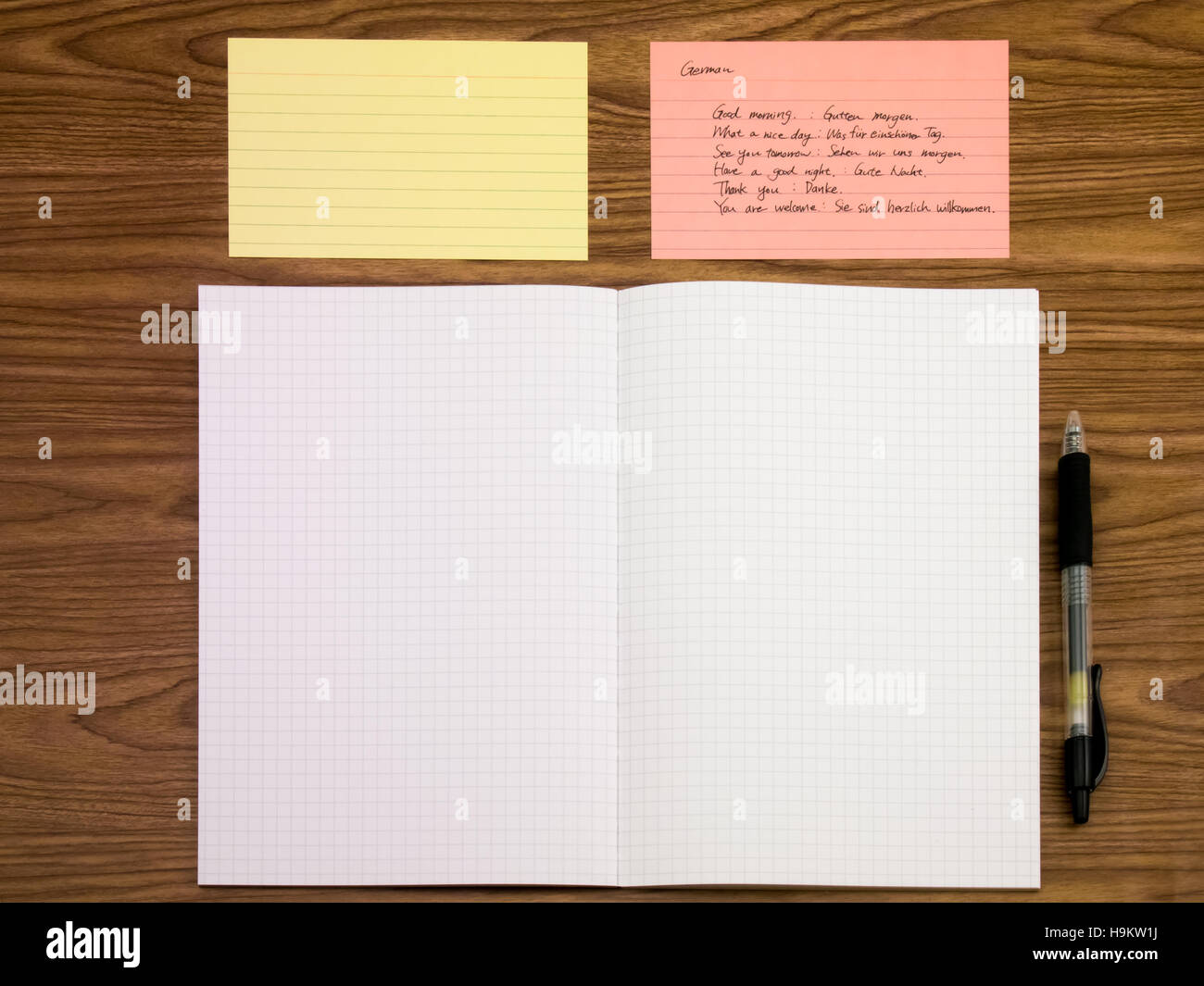 German; Learning New Language Writing Words on the Notebook Stock Photo ...