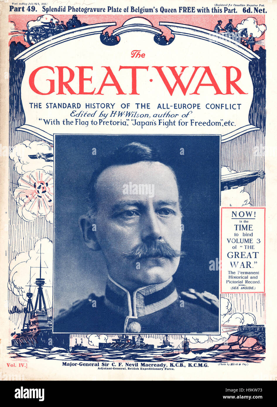 1915 The Great War front page Major General Nevil Macready Stock Photo ...