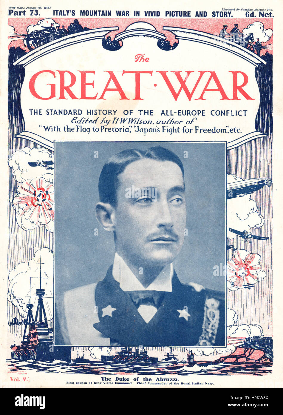 1916 The Great War front page Duke of the Abruzzi, Prince Luigi Amedeo ...