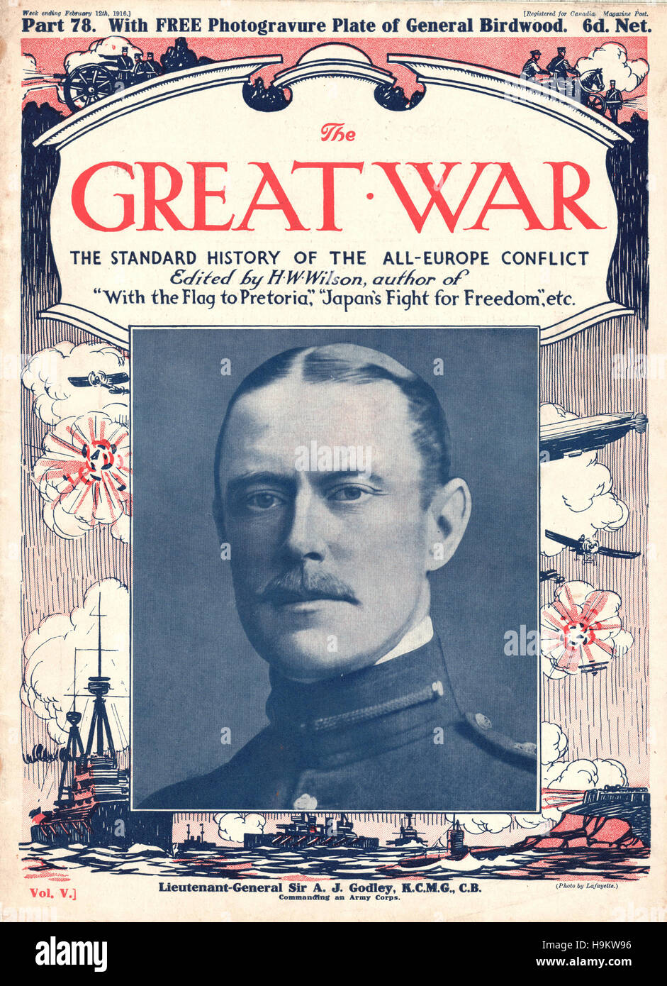 1916 The Great War front page Lt. General Sir Alexander John Godley ...