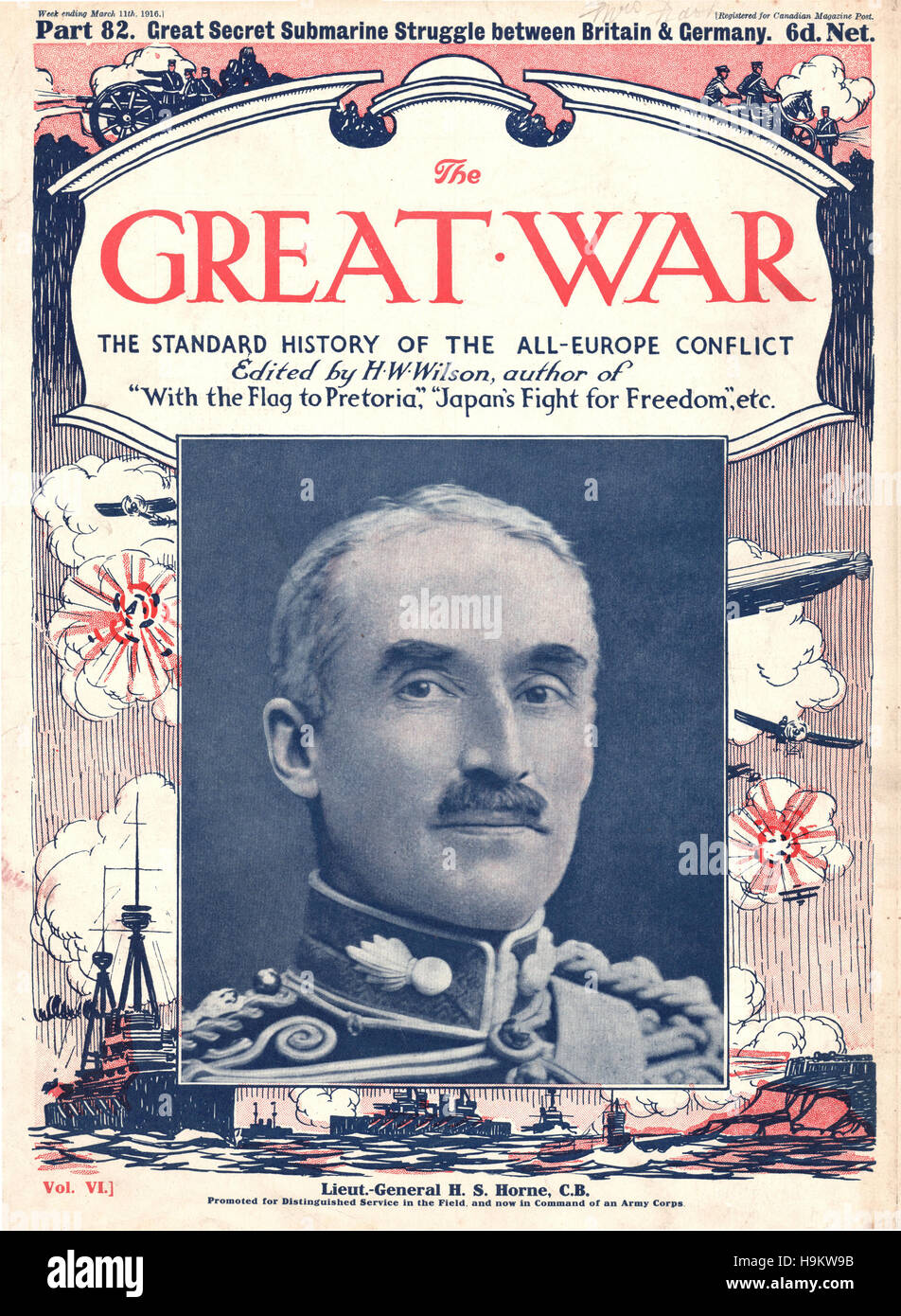 1916 The Great War front page Lt. General Henry Horne Stock Photo - Alamy