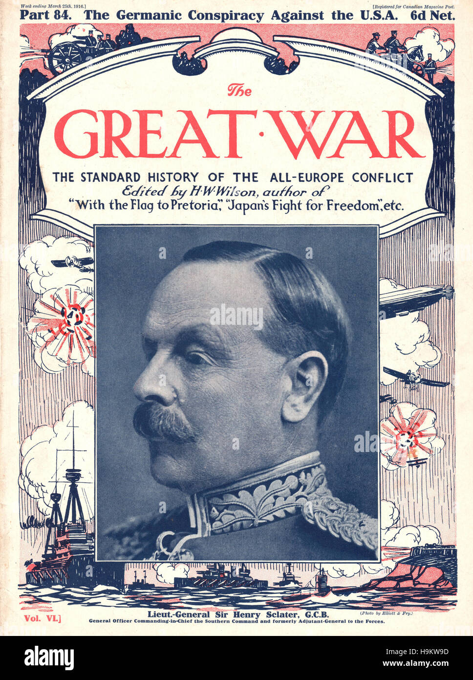 1916 The Great War front page Lt. General Sir Henry Sclater Stock Photo ...