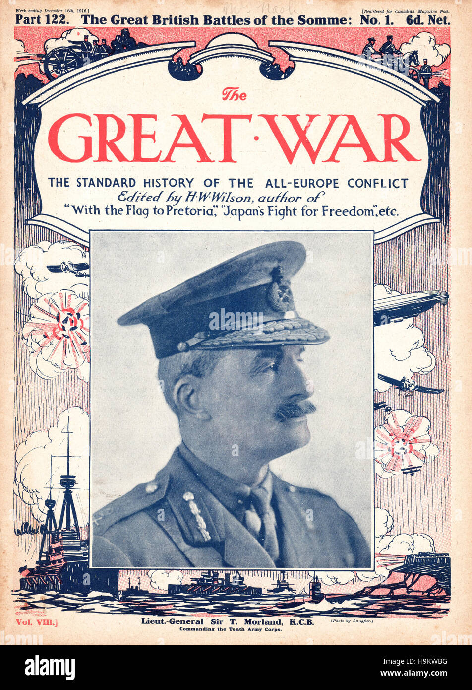 1916 The Great War front page Lt General Sir Thomas Morland Stock Photo ...