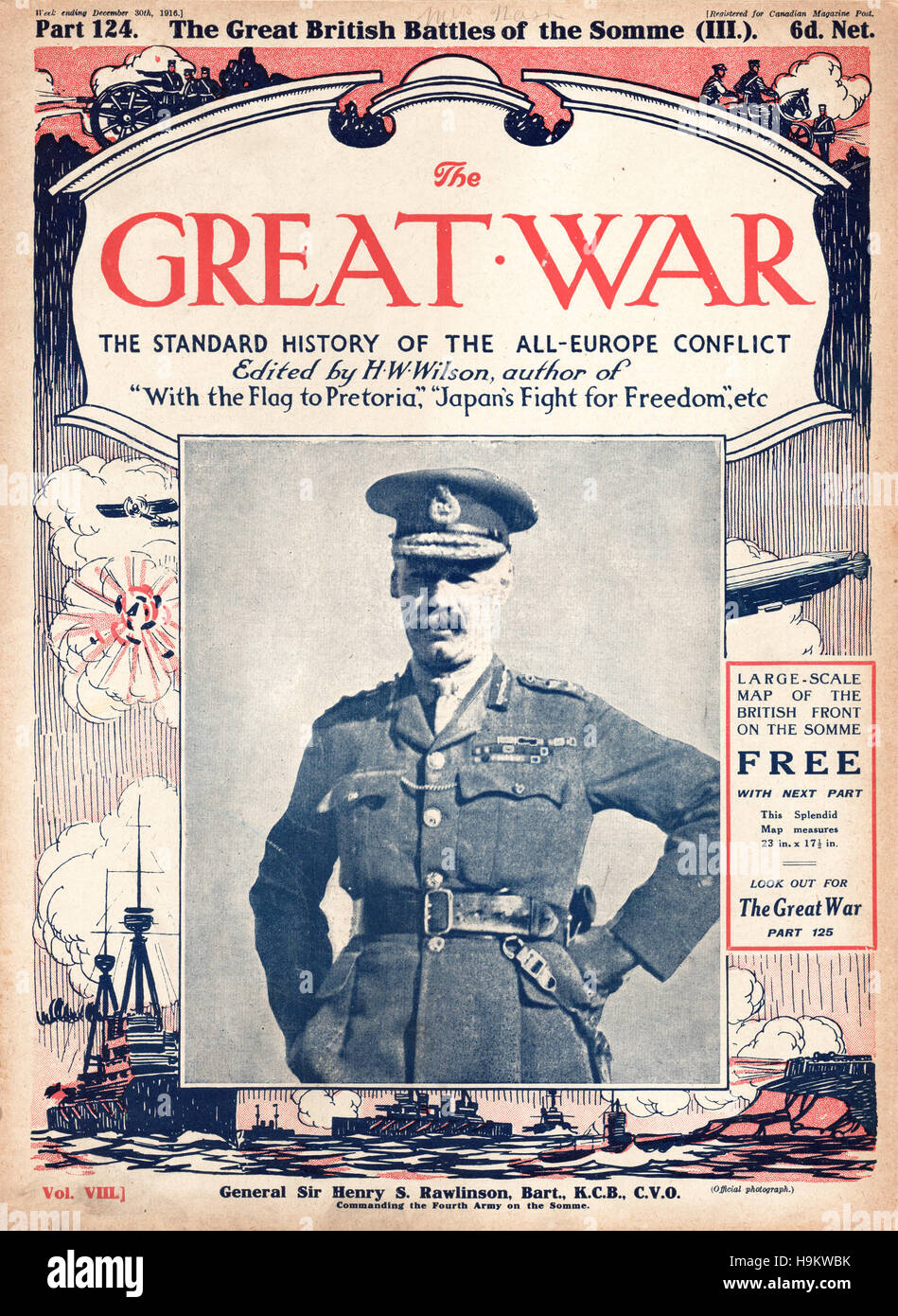 1916 The Great War front page General Sir Henry Rawlinson Stock Photo ...