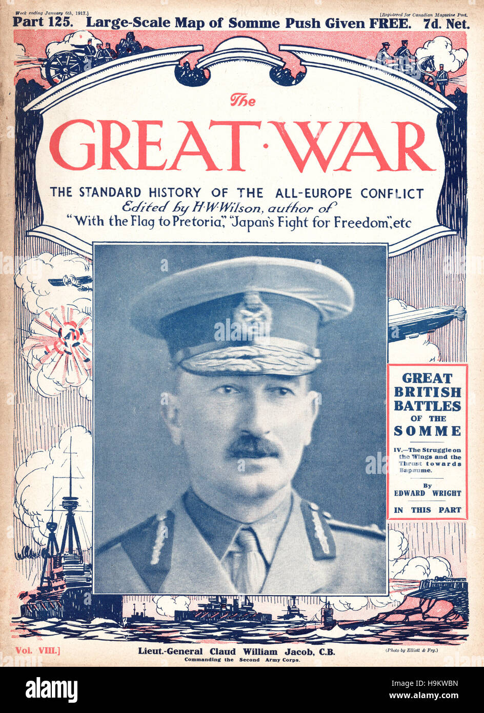 1917 The Great War front page General Claud William Jacob Stock Photo ...