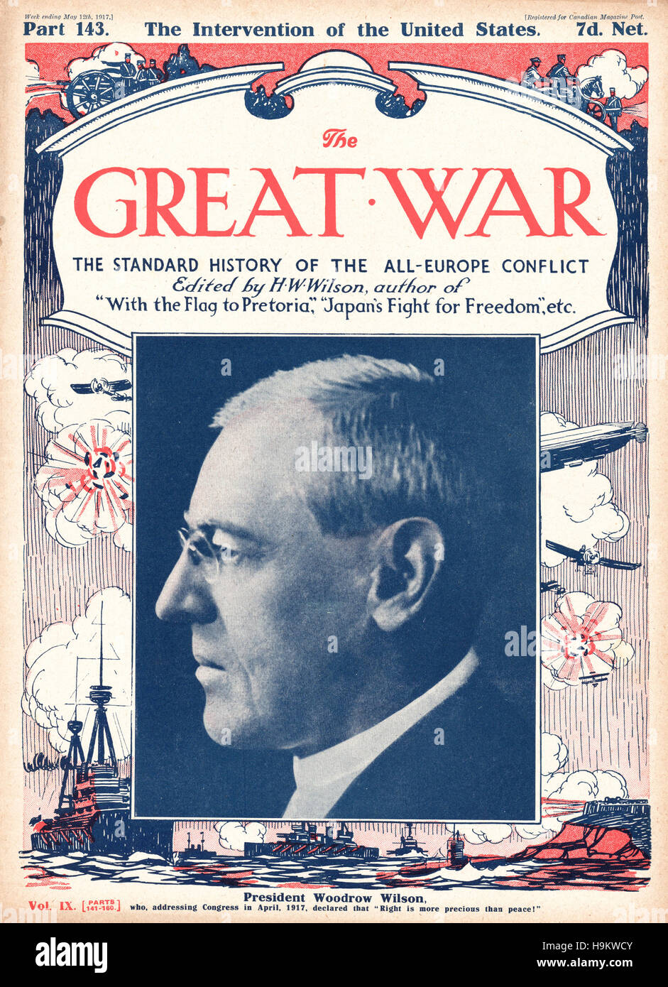 1917 The Great War front page President Woodrow Wilson Stock Photo - Alamy