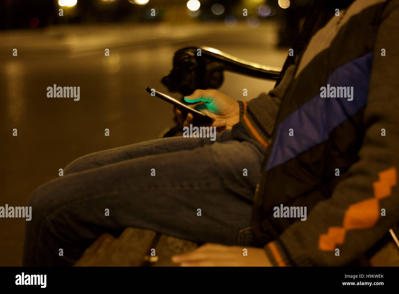Close up of a man using mobile smart phone Stock Photo - Alamy