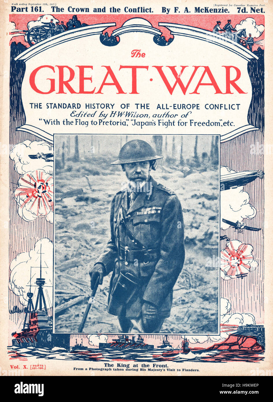 1917 The Great War front page King George V at the Front Stock Photo ...