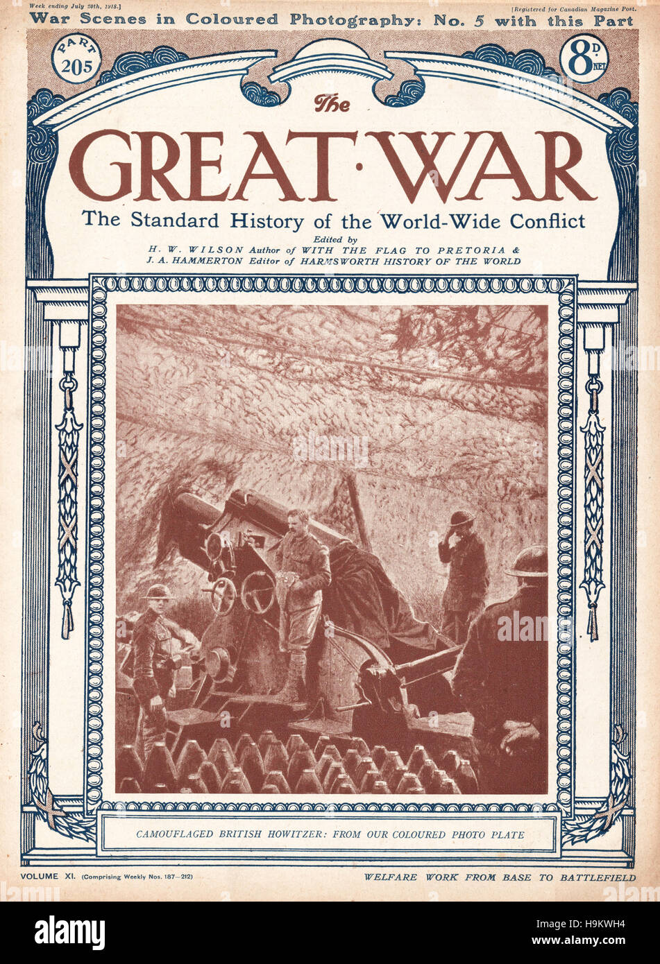 1918 The Great War front page Camoflaged Howitzer Stock Photo - Alamy