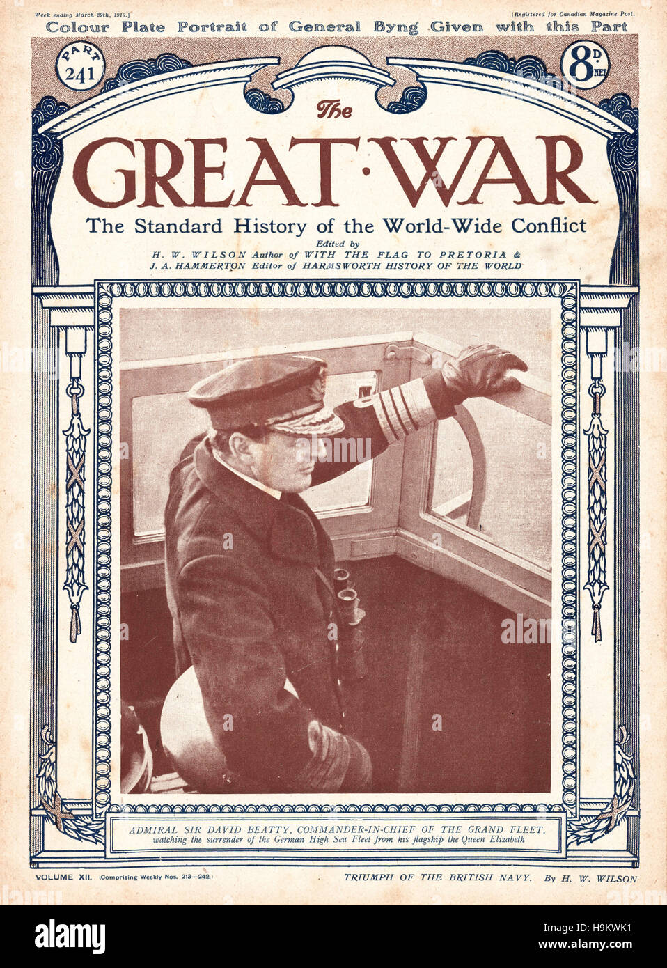 1919 The Great War front page Admiral Sir David Beatty Stock Photo - Alamy