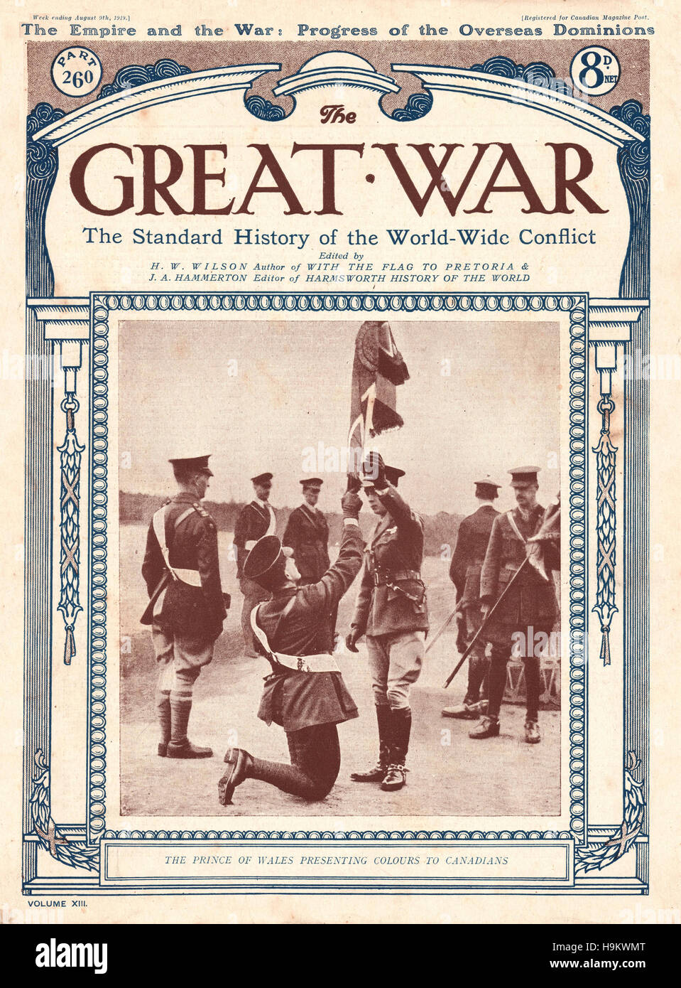1919 The Great War front page Prince of Wales presents colours to ...