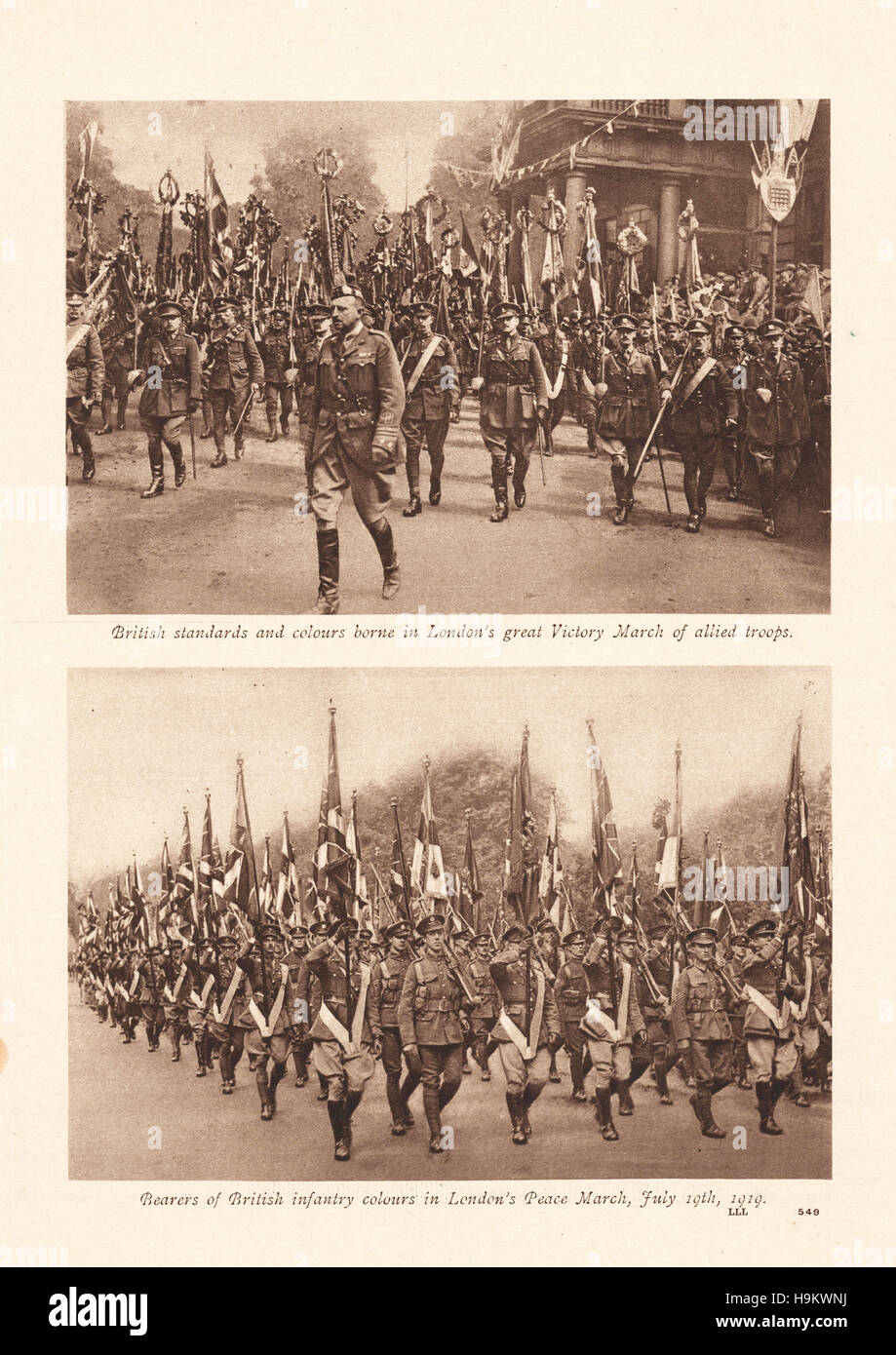 1919 The Great War front page Victory march in London Stock Photo - Alamy