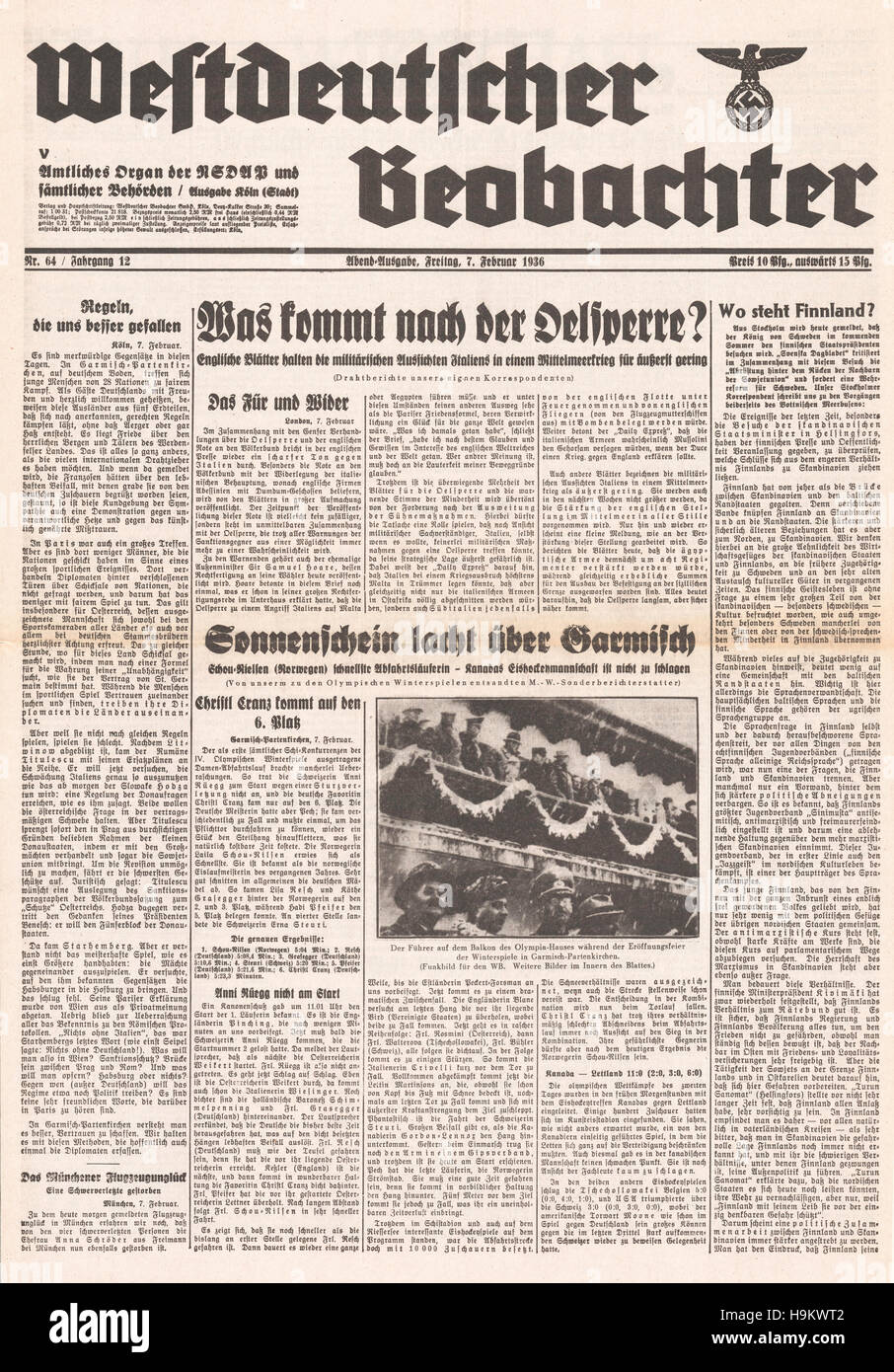 1936 nazi olympics adolf hitler hi-res stock photography and images - Alamy