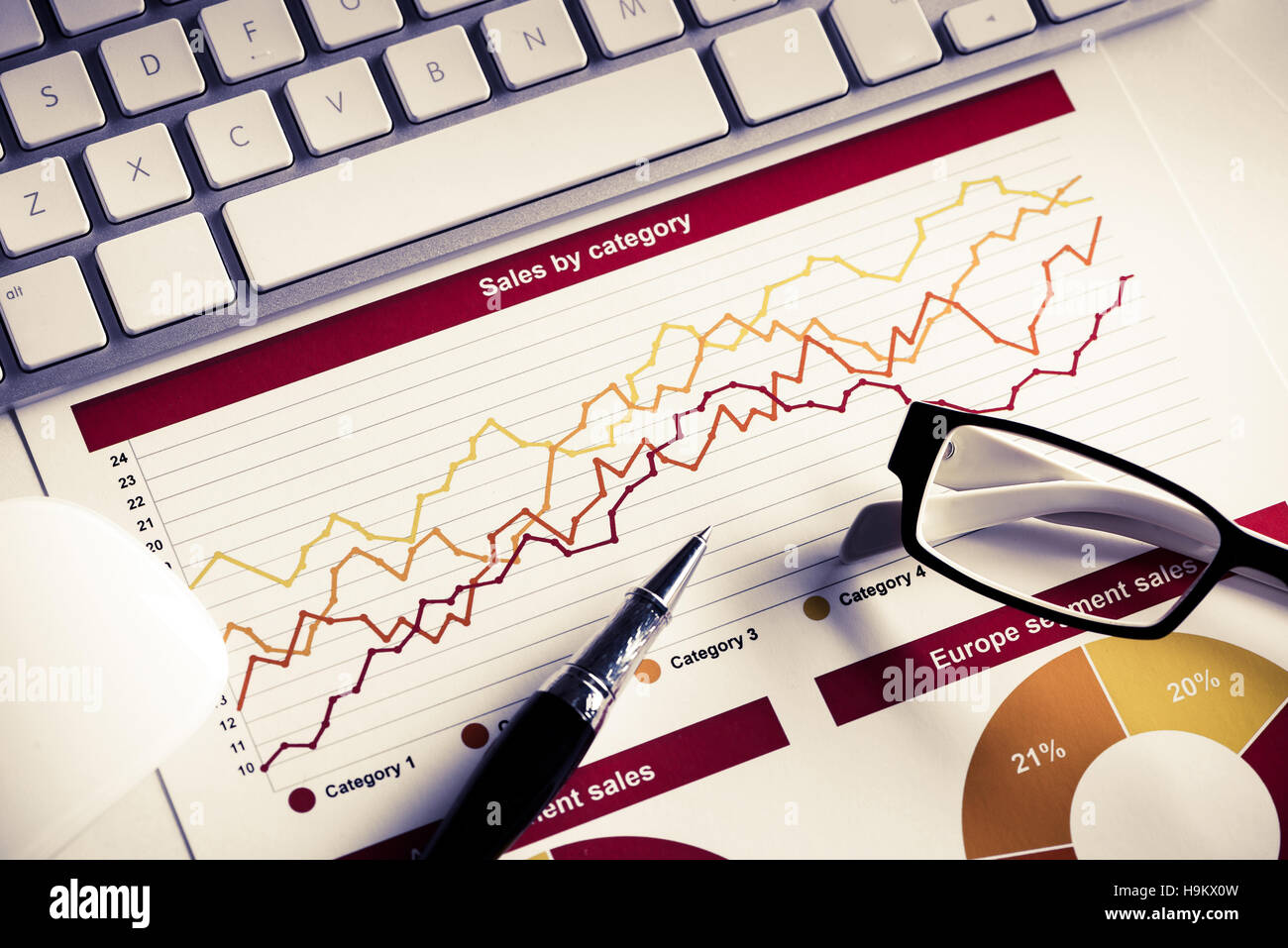 Preparing average sales report Stock Photo - Alamy