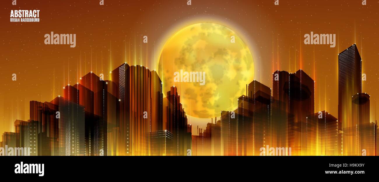 Moon reflection city Stock Vector Images - Alamy