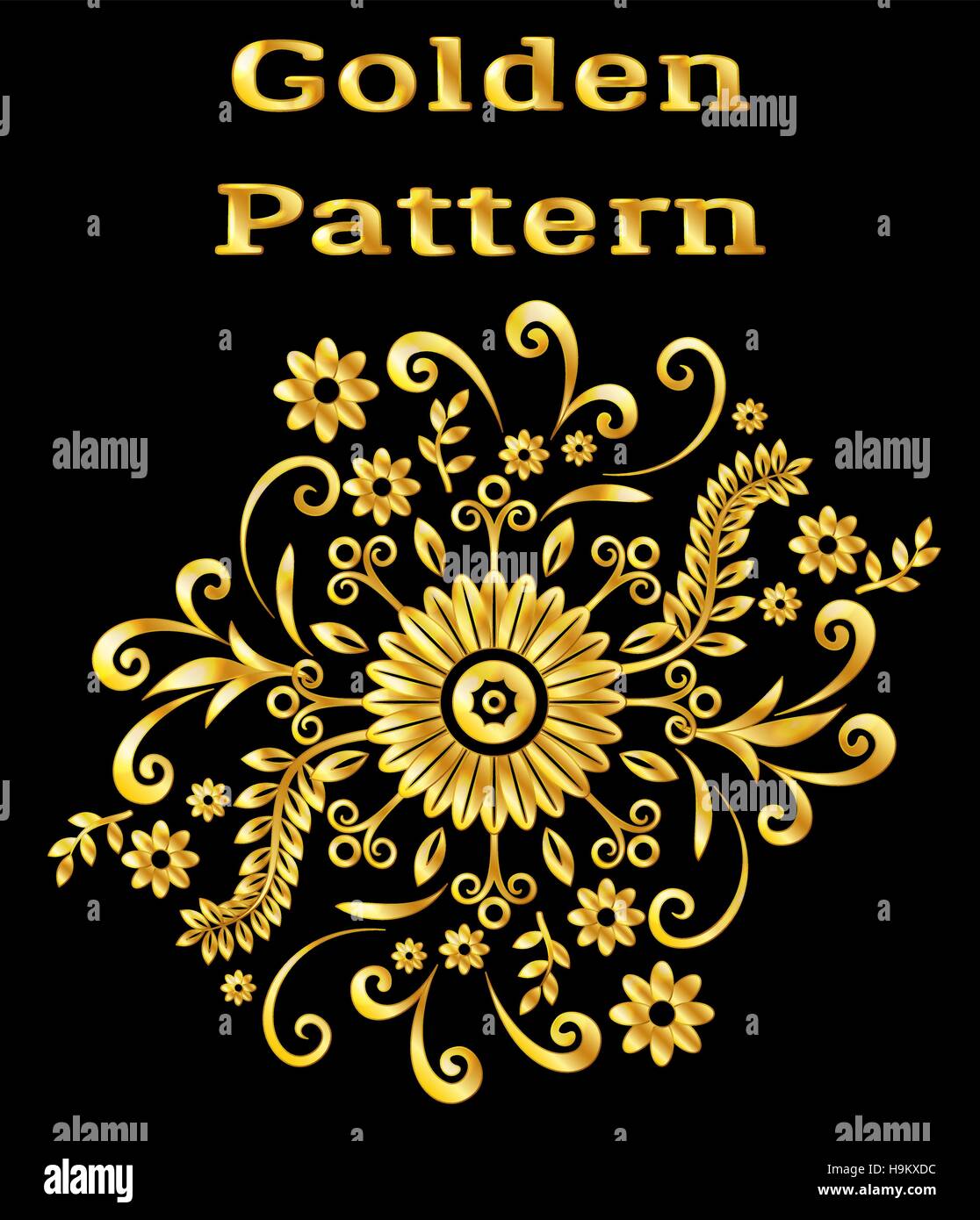 Abstract Golden Floral Pattern Stock Vector Image & Art - Alamy