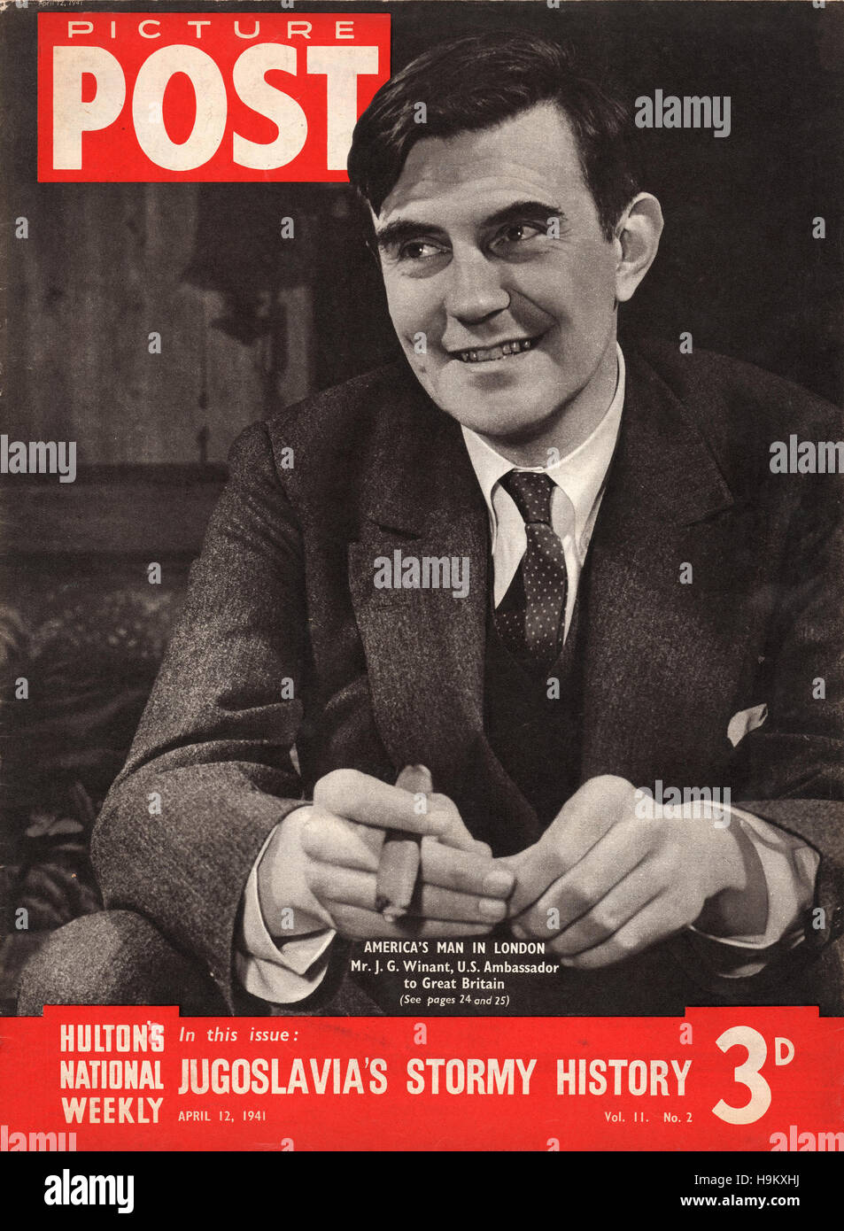 1941 Picture Post J. G. Winant, US Ambassador to Britain Stock Photo ...