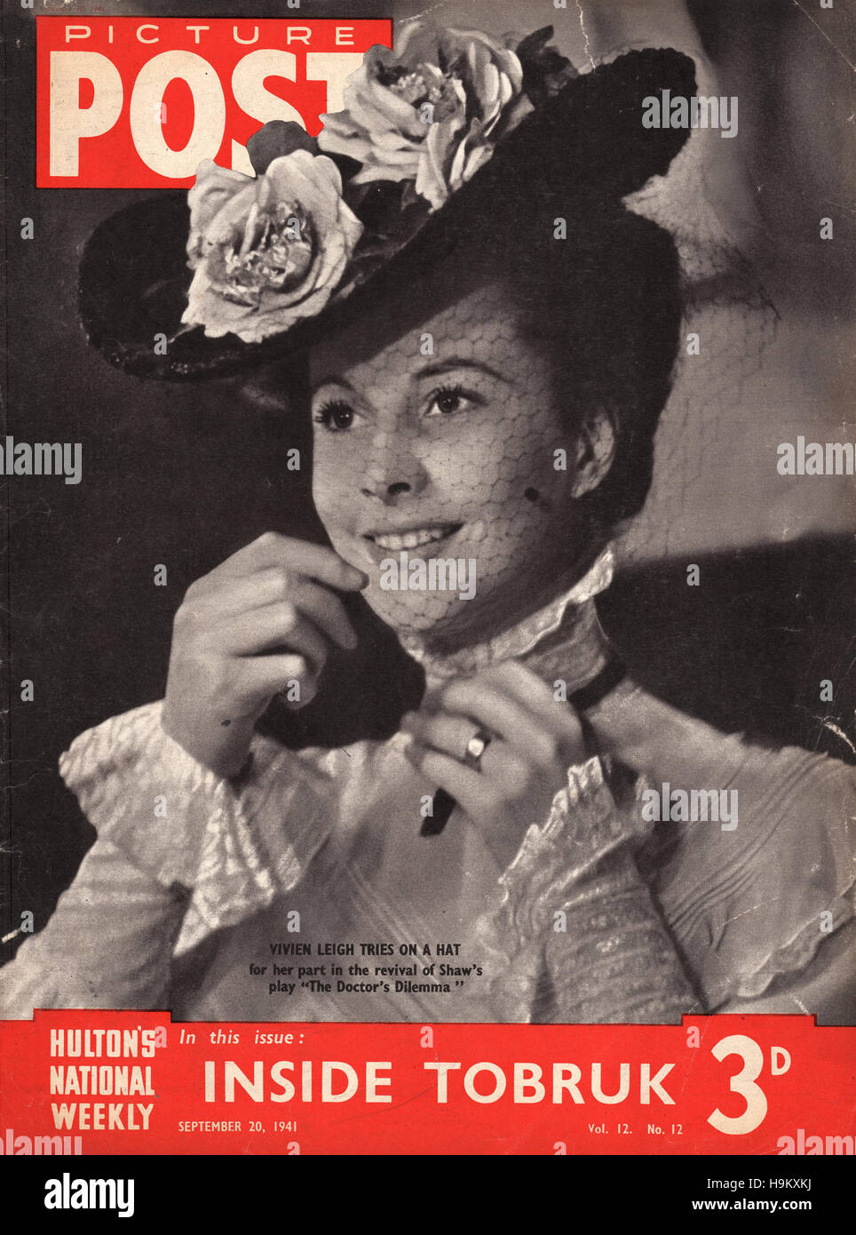 1941 Picture Post Actress Vivien Leigh in "The Doctor's Dilemma Stock ...